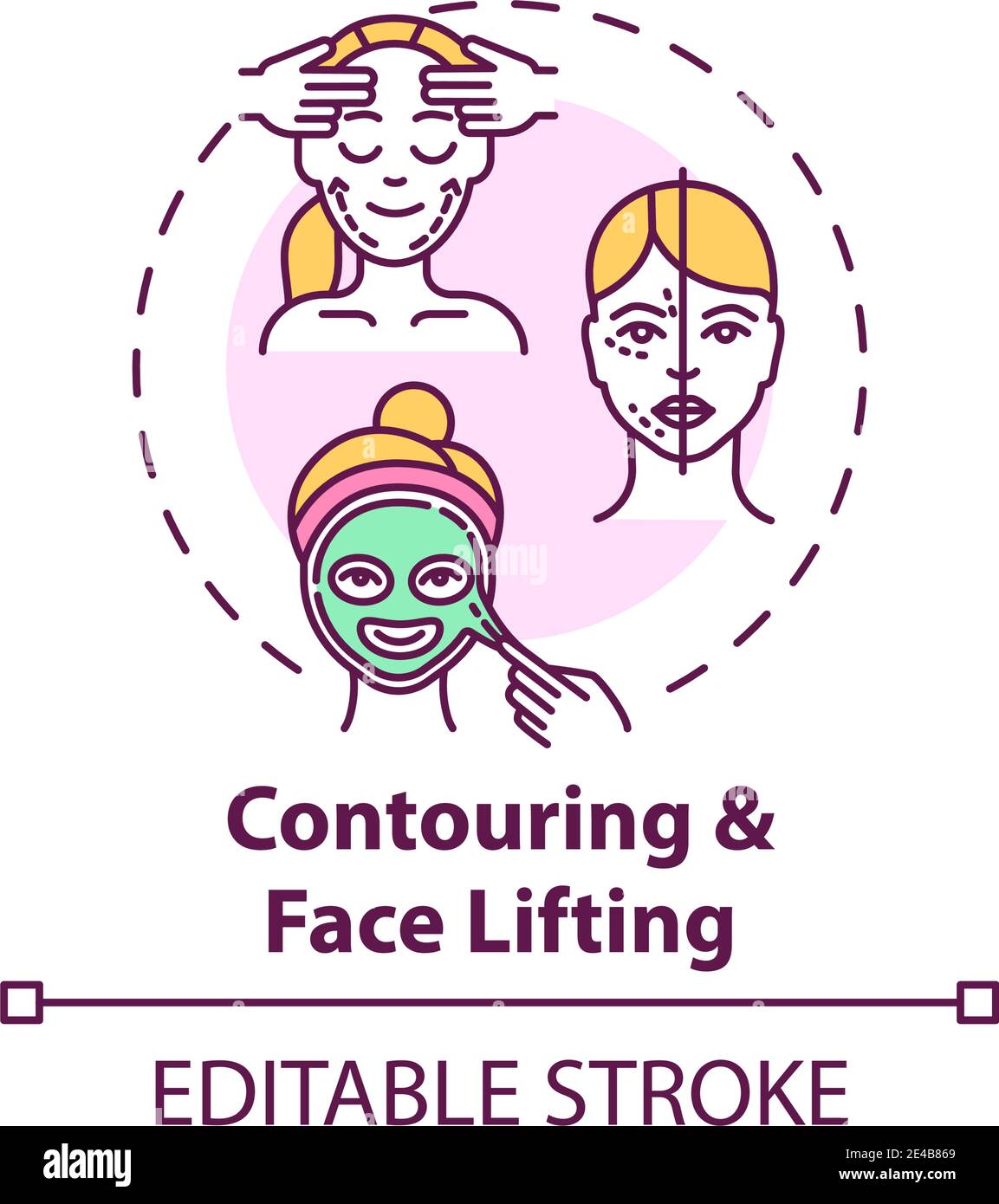 Contouring and face lifting concept icon Stock Vector Image & Art - Alamy