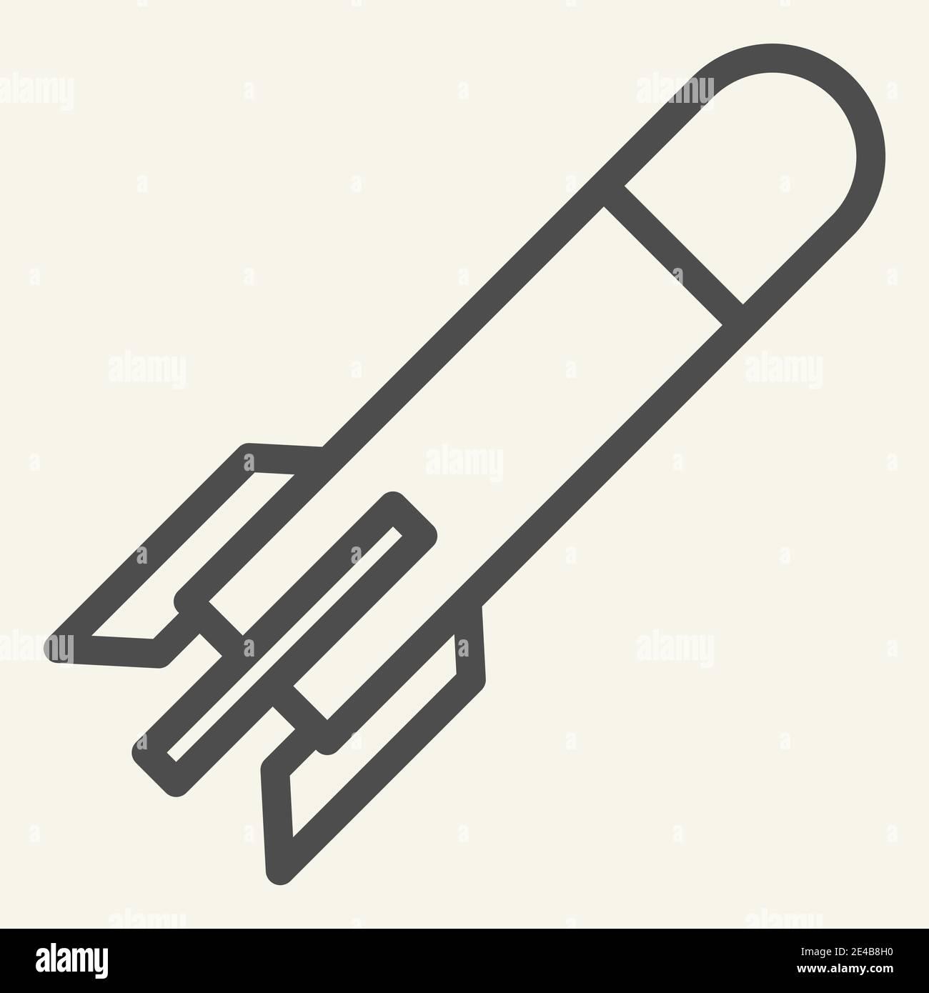 Missile line icon. Rocket vector illustration isolated on white. Launch ...