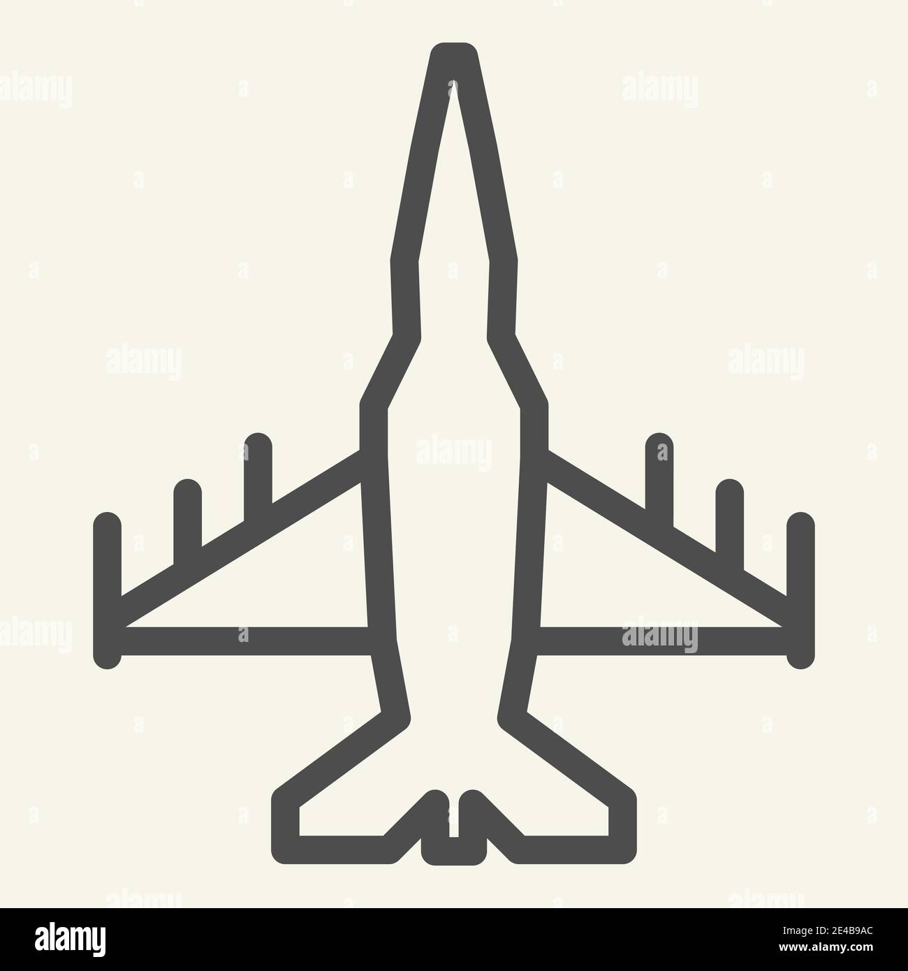 Fighter aircraft line icon. Military airplane vector illustration ...