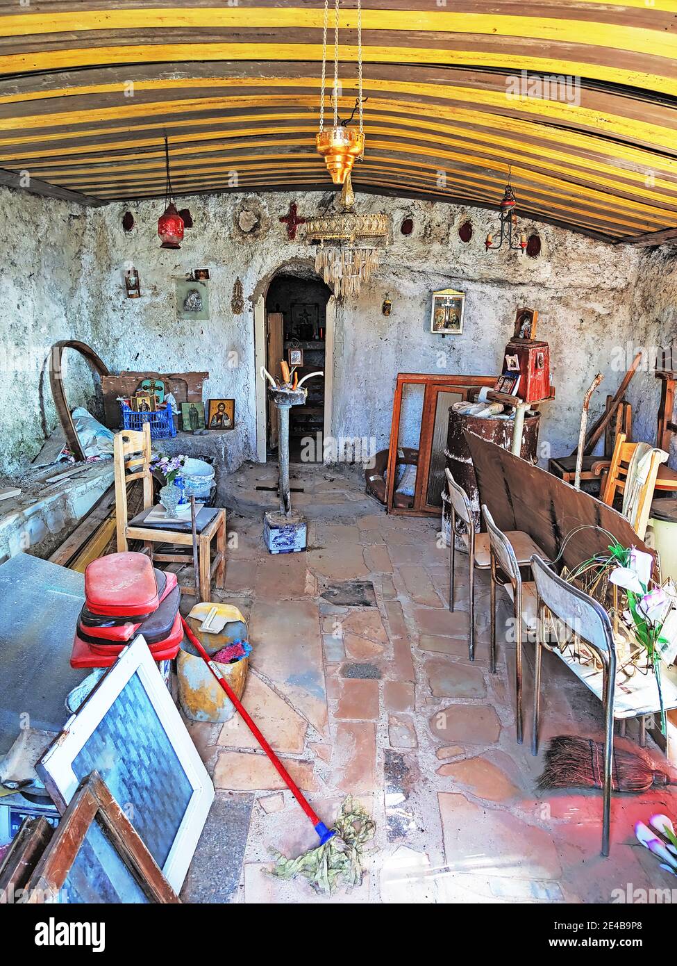 In the area of an unknown artist there is a chapel, the interior of ...