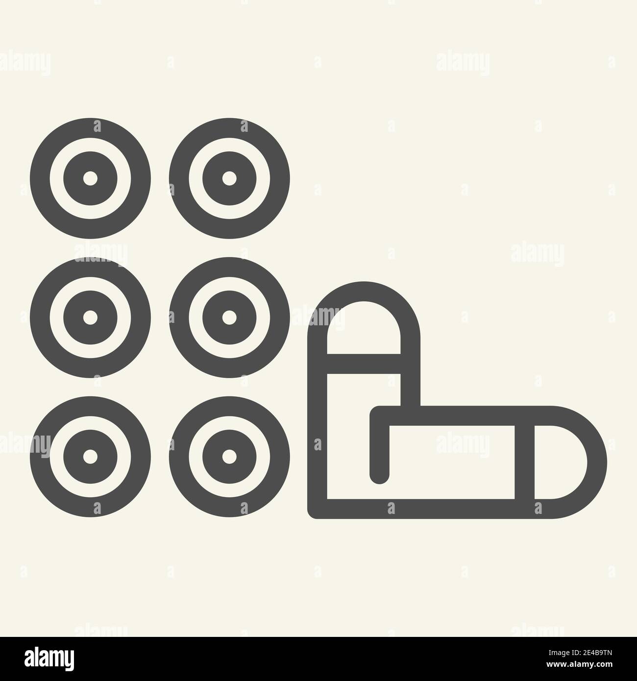 Bullets line icon. Weapon vector illustration isolated on white ...