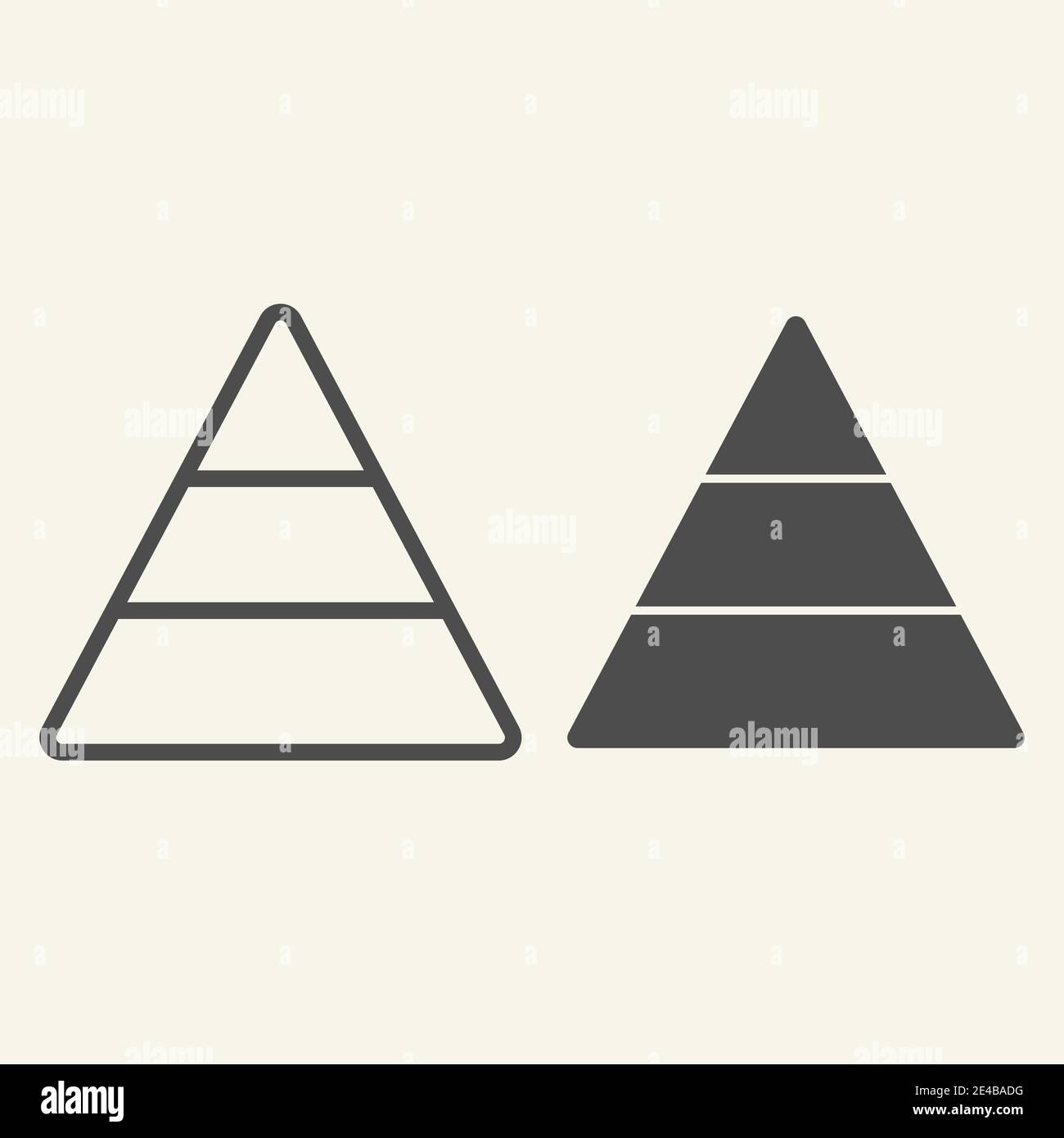 Pyramid line and glyph icon. Report vector illustration isolated on ...