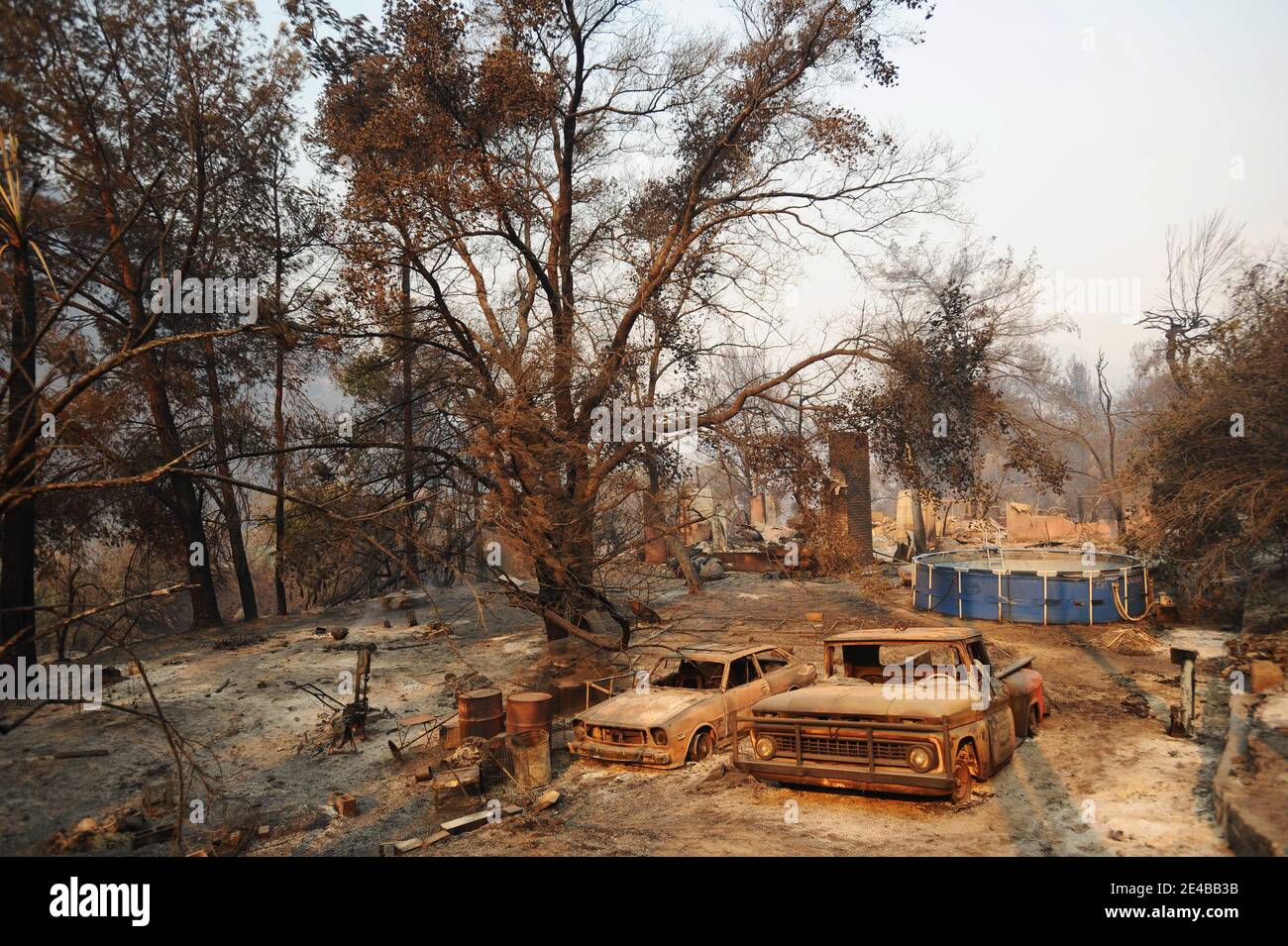 The Aftermath of the Angeles National Forest fire in Los Angeles, CA ...