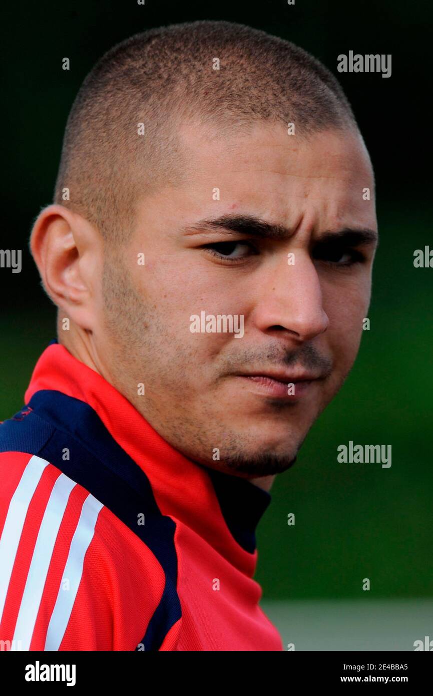 Karim Benzema during the training of the French National soccer team in ...