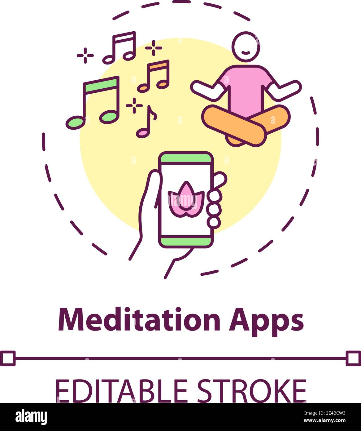Meditation apps concept icon Stock Vector Image & Art - Alamy
