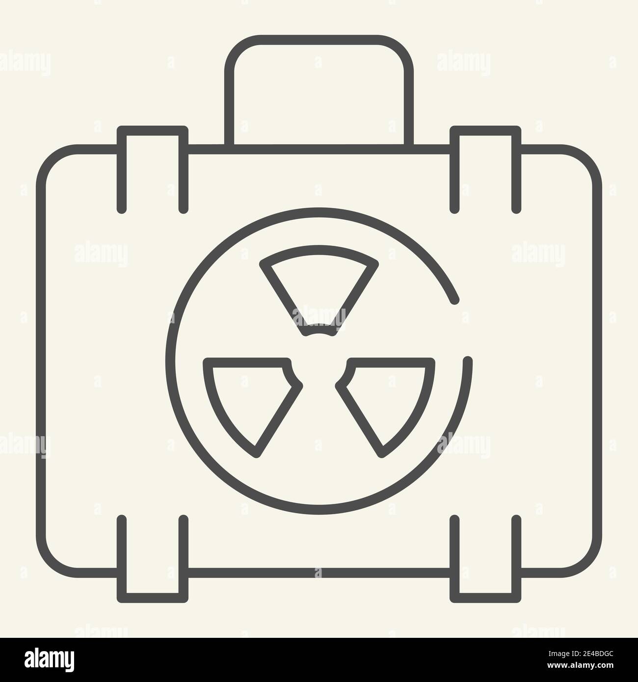 Nuclear case thin line icon. Nuclear safety suitcase vector ...
