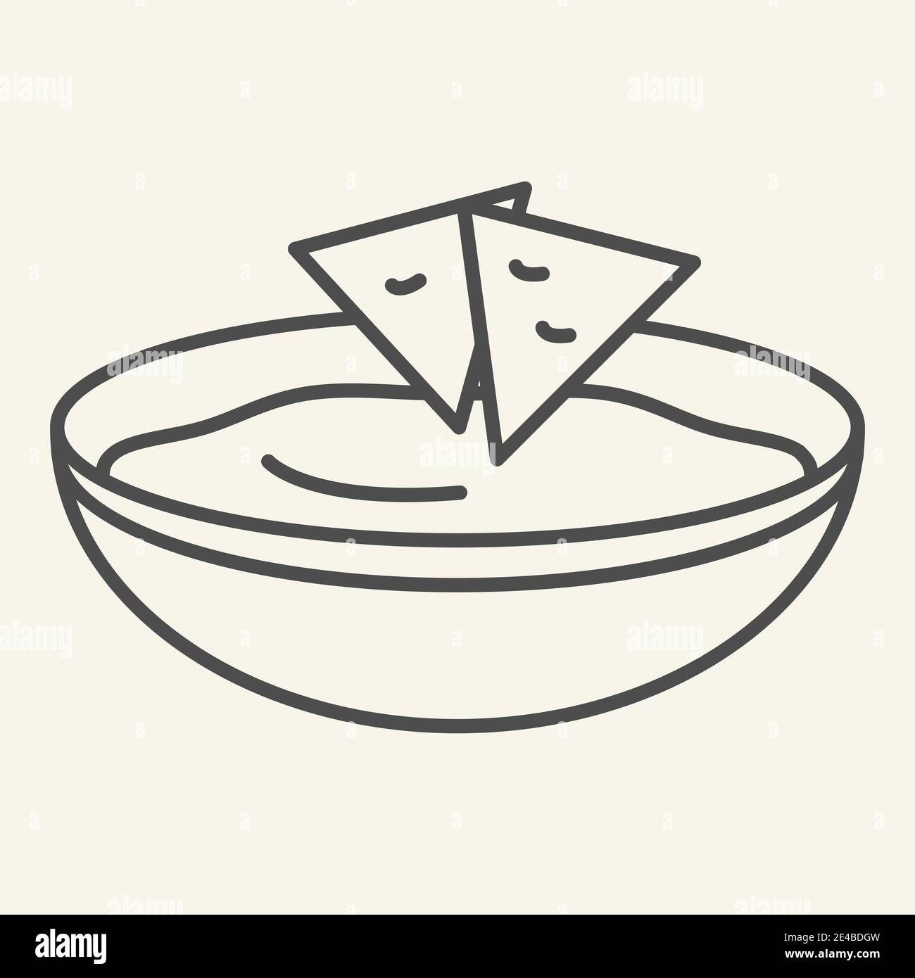 Soup thin line icon. Bowl of soup vector illustration isolated on white ...