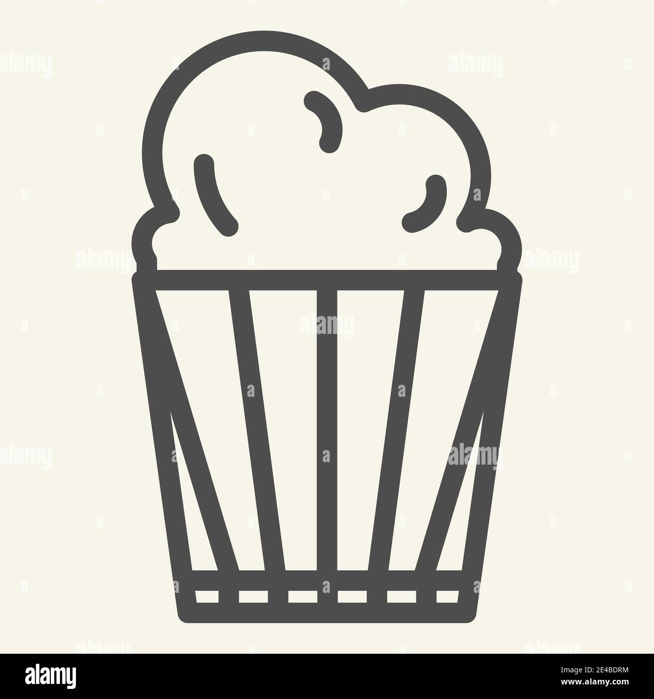 Popcorn line icon. Delicious vector illustration isolated on white ...