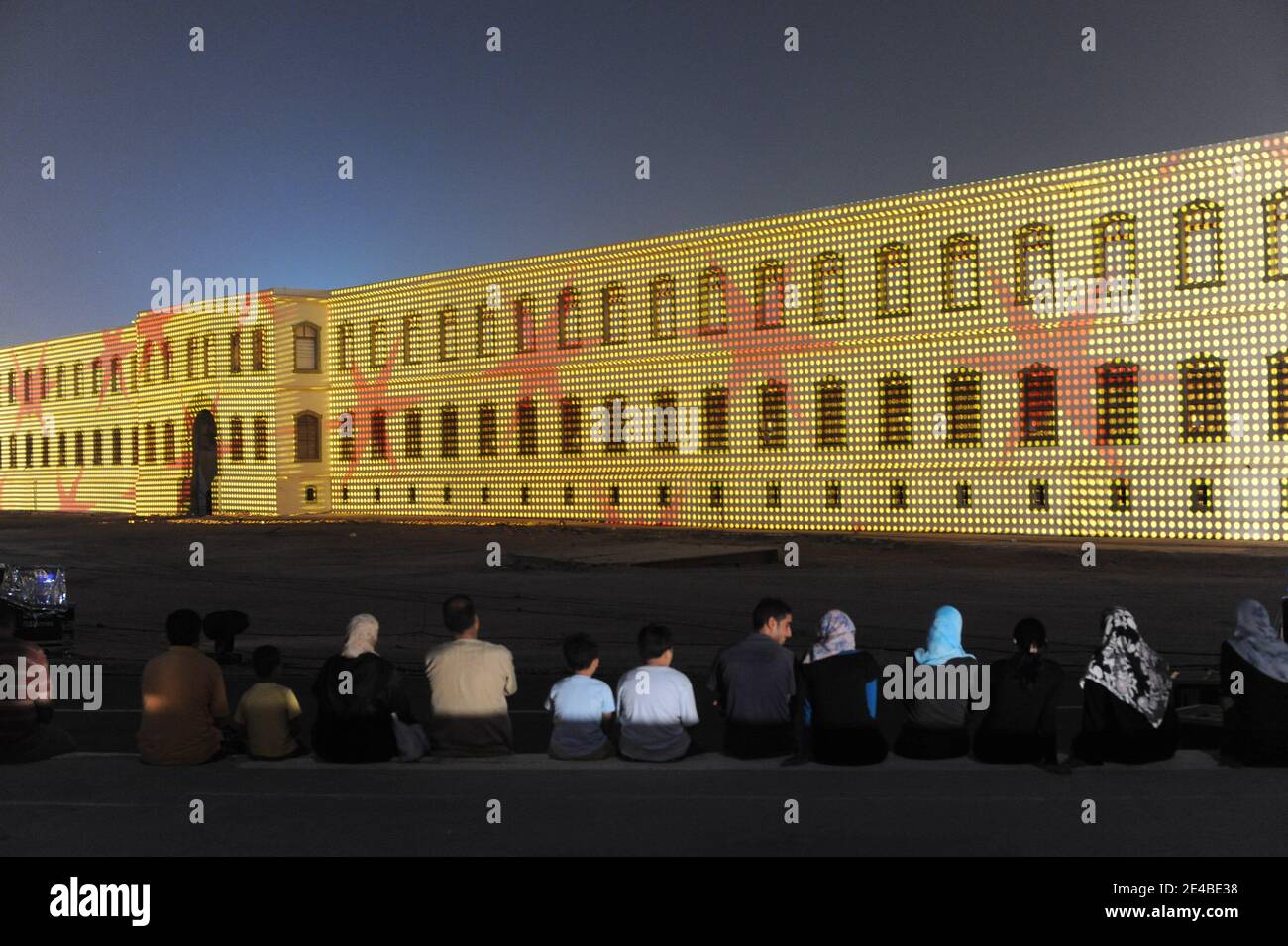 'Libya By Light' lighting effects seen on the Al Bakri Palace Museum in ...