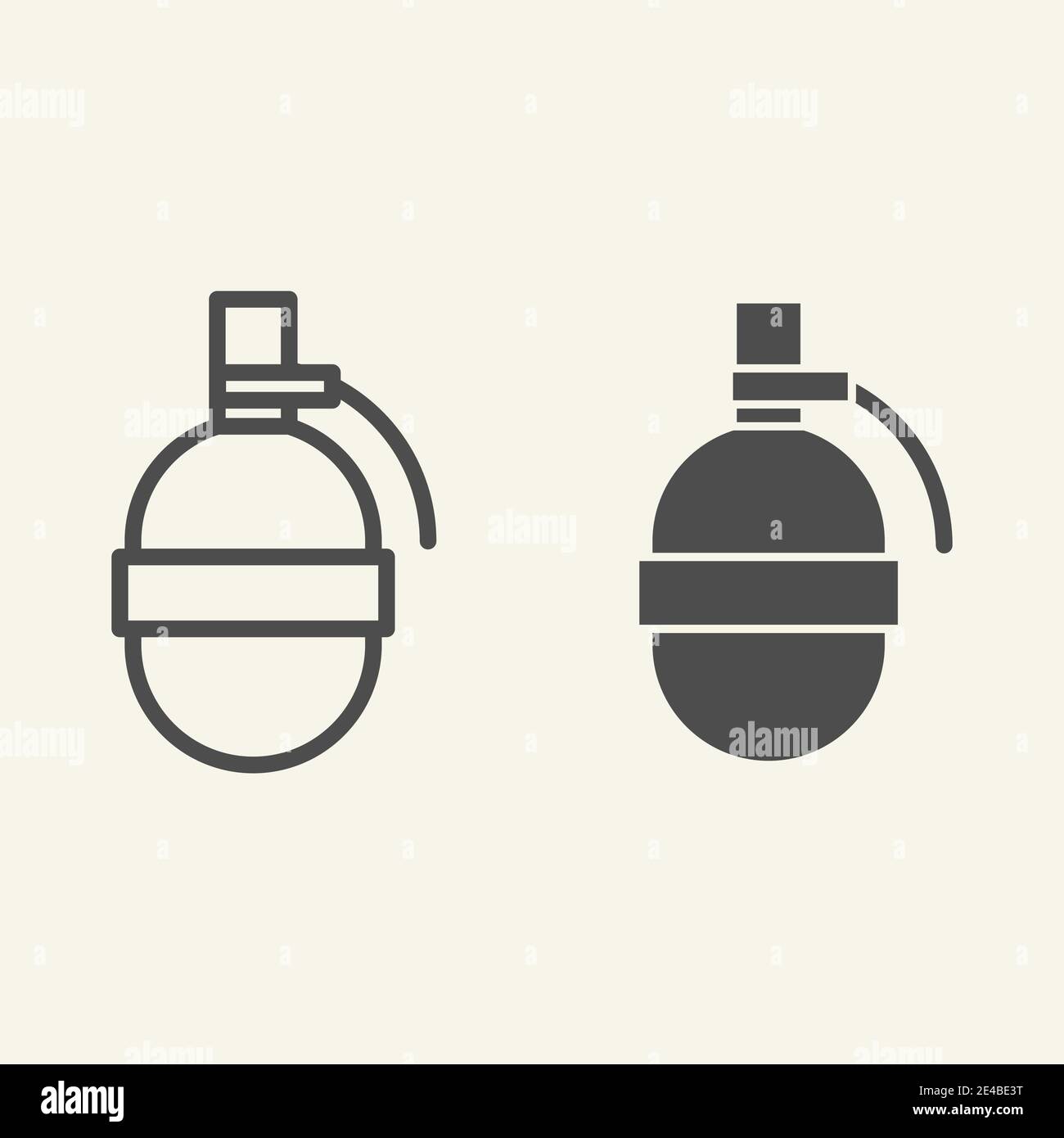Grenade line and glyph icon. Explode vector illustration isolated on ...