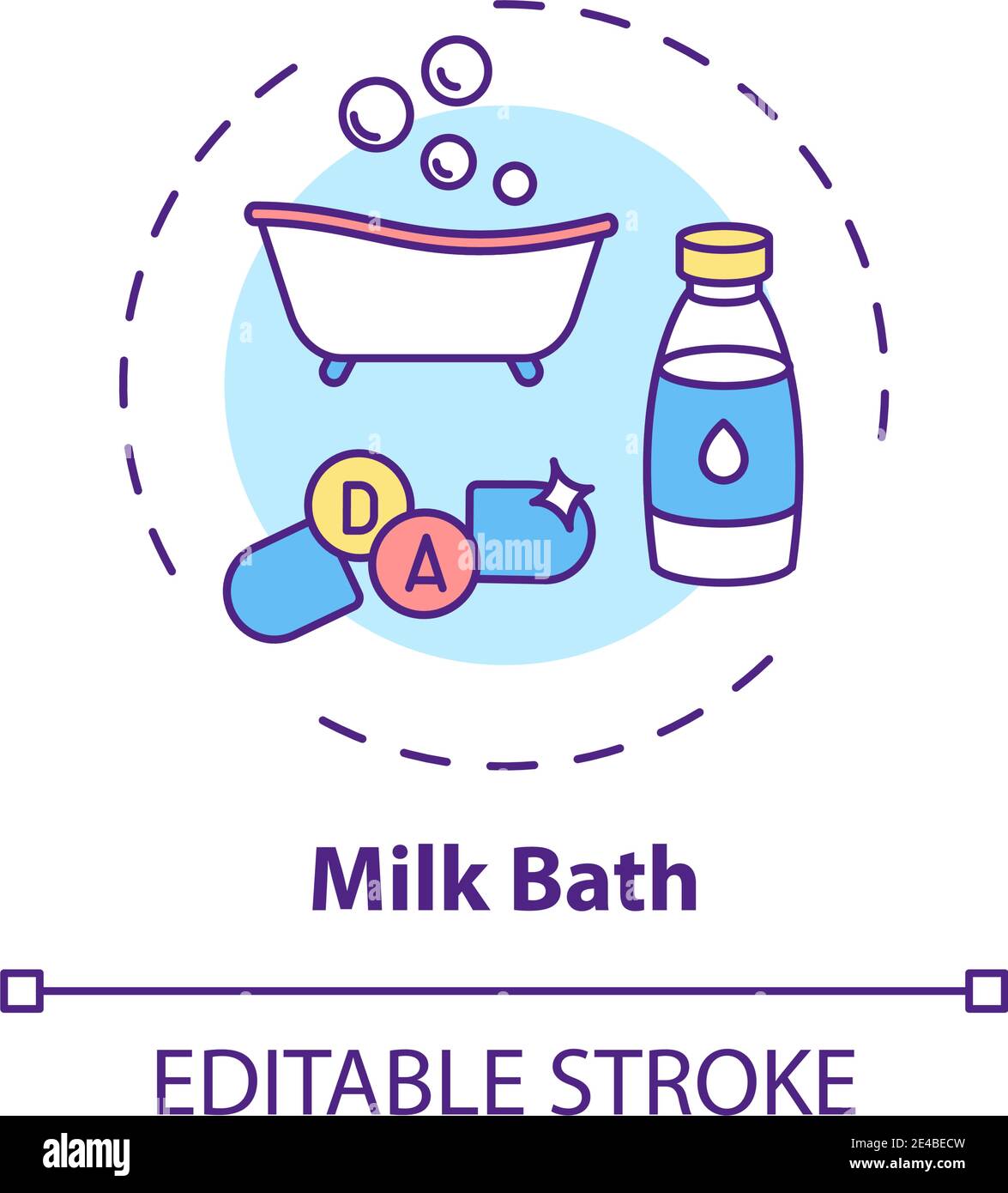 Bathing milk Stock Vector Images - Alamy