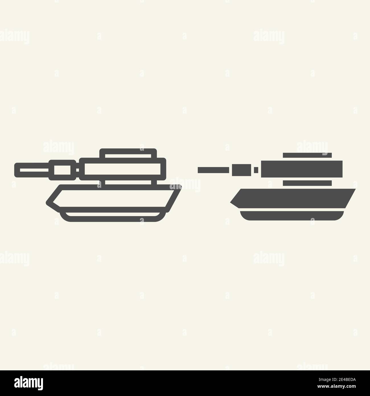 Tank line and glyph icon. Panzer vector illustration isolated on white ...