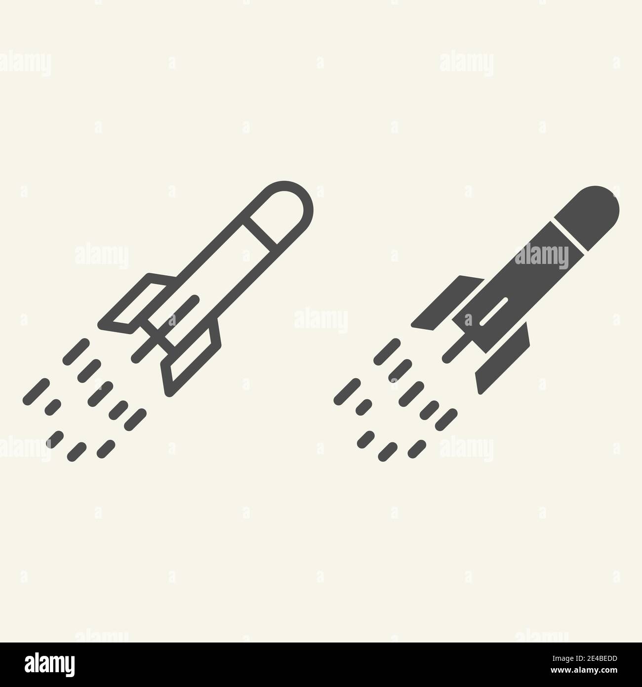 Startup launch line and glyph icon. Rocket launch vector illustration ...