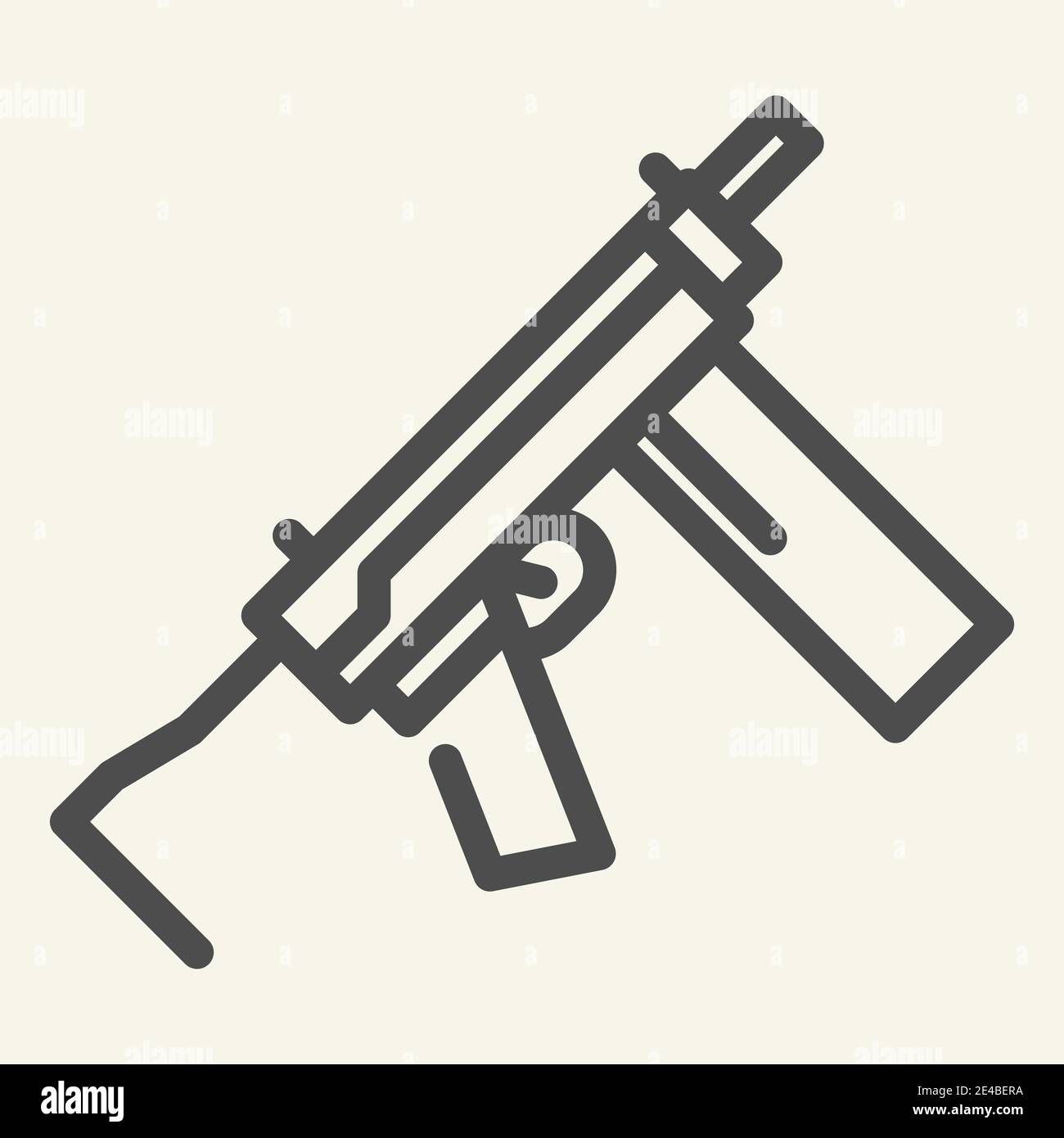 UZI line icon. Weapon vector illustration isolated on white. Firearm ...