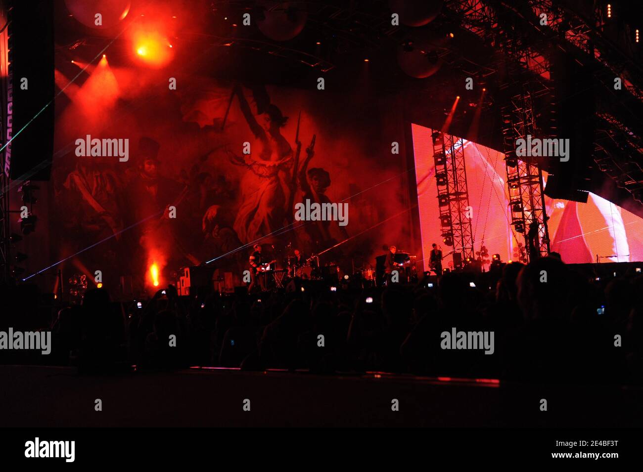 Coldplay performs live in the Parc des Princes in Paris, France on ...
