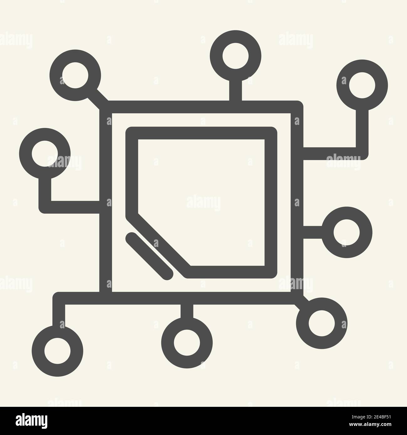 Memory chip line icon. Cpu vector illustration isolated on white ...