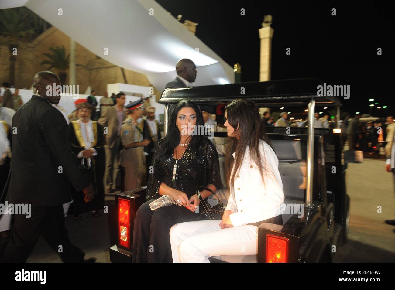 Aline Skaf (L), wife of Libyan leader Muammar Gaddafi's son Hannibal ...
