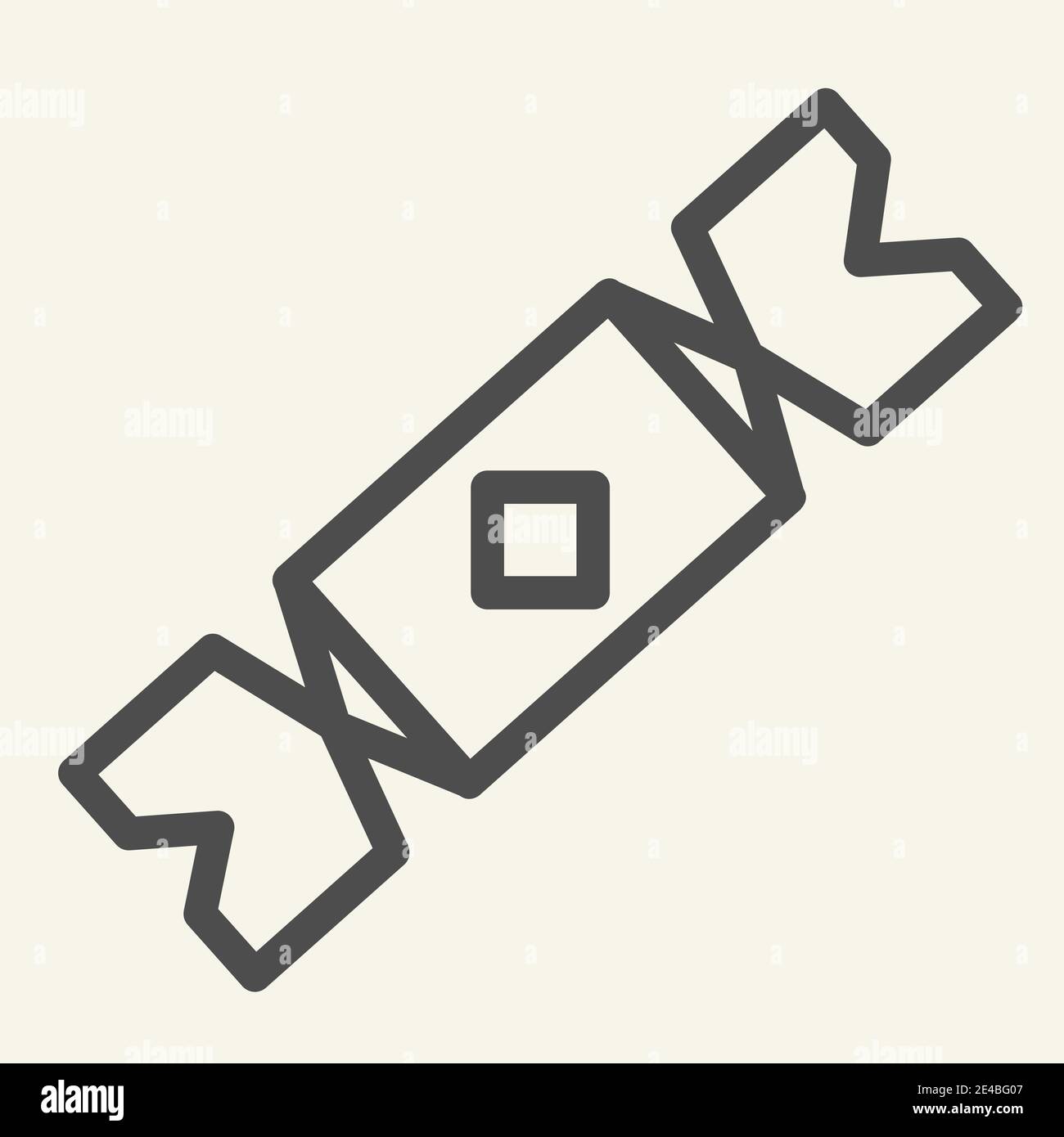 Candy line icon. Wrapped caramel candy outline style pictogram on white ...