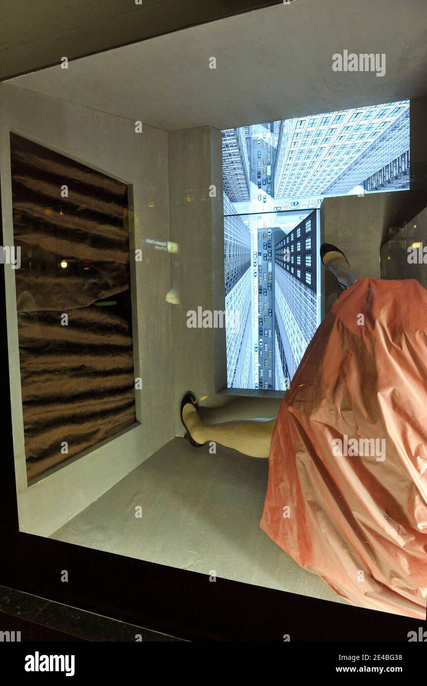 Opening of David Lynch exhibition held at the Galeries Lafayette store ...