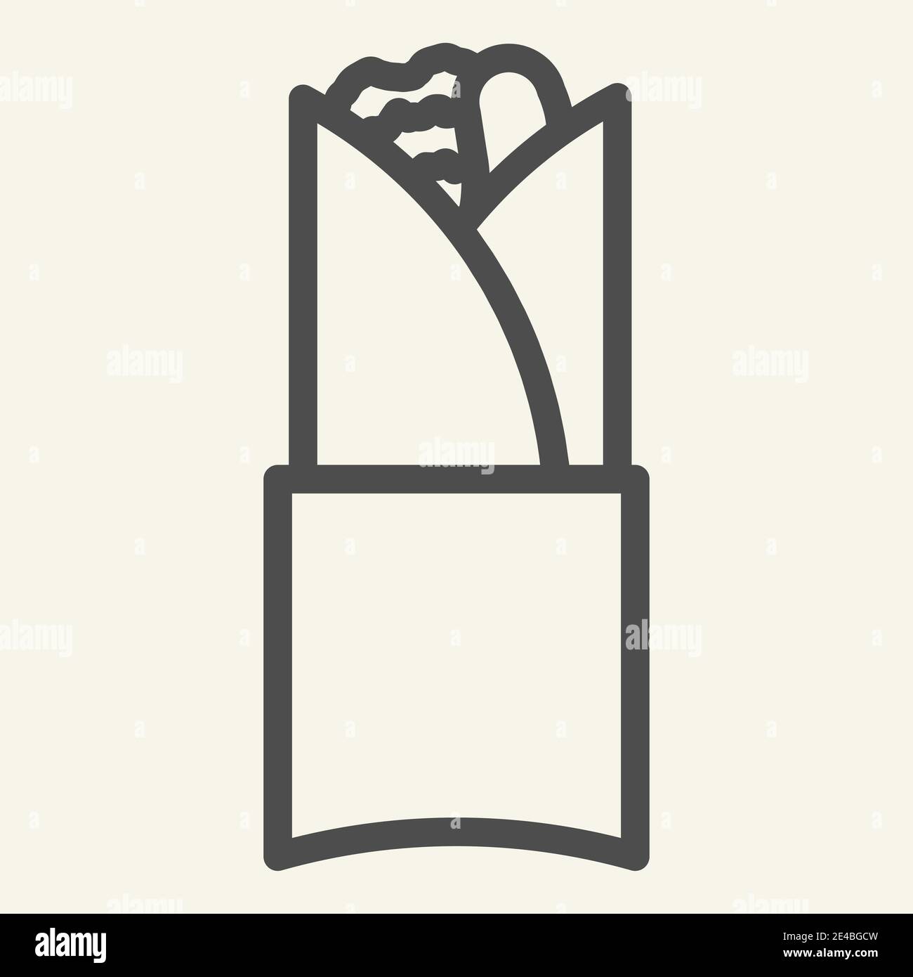 Doner kebab line icon. Shaurma vector illustration isolated on white ...