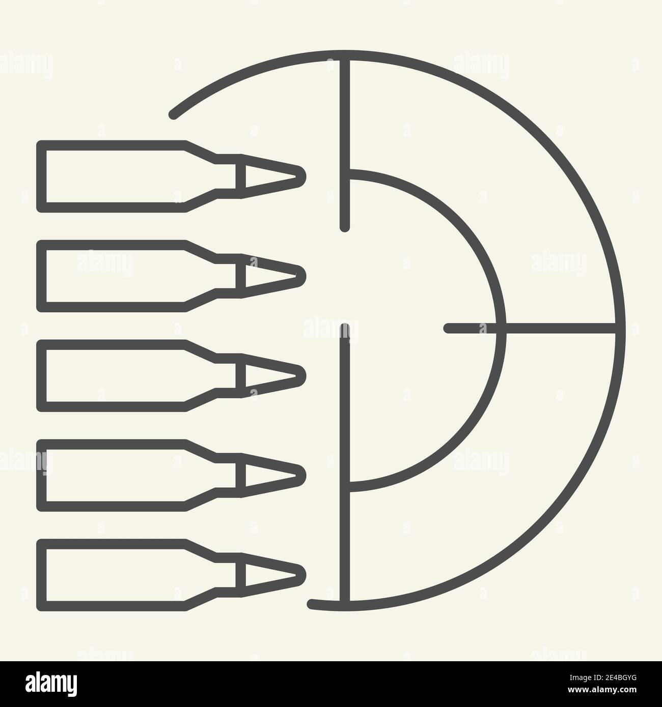 Target practice thin line icon. Aim and bullets vector illustration ...