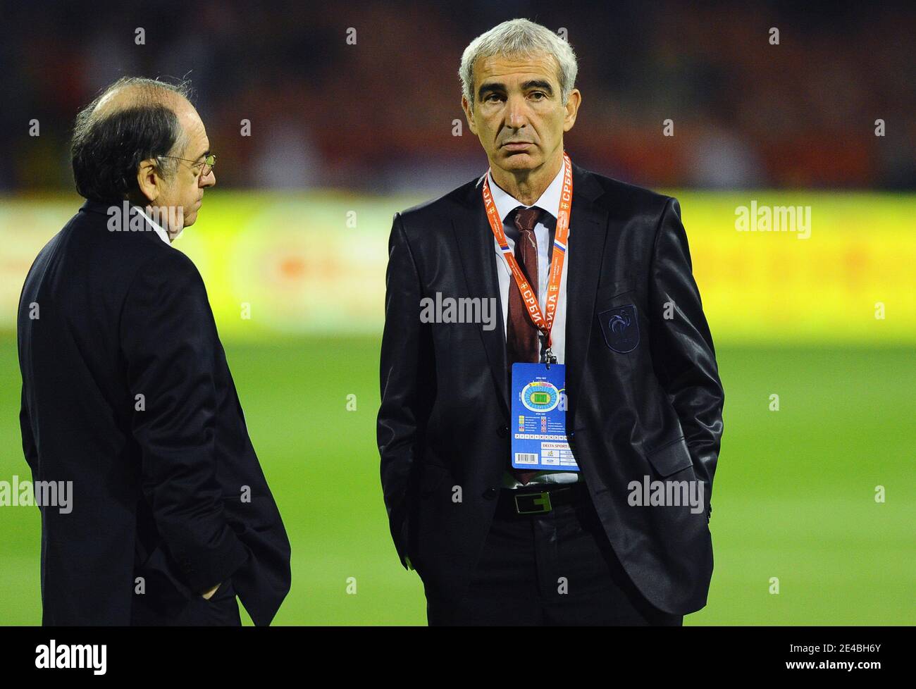 France's coach Raymond Domenech before the FIFA World Cup Qualifying ...