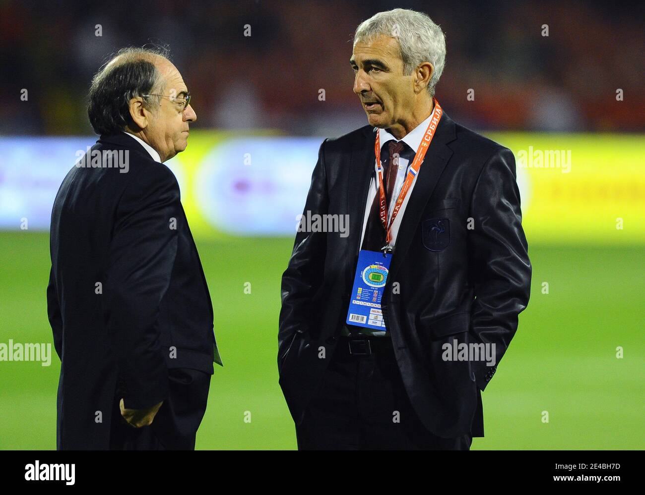 France's coach Raymond Domenech before the FIFA World Cup Qualifying ...