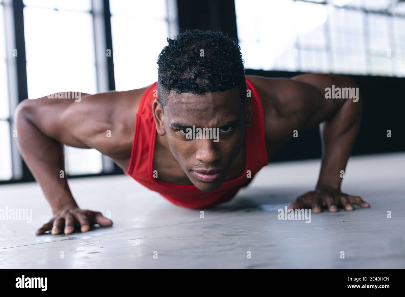 African man doing push ups hi-res stock photography and images - Alamy