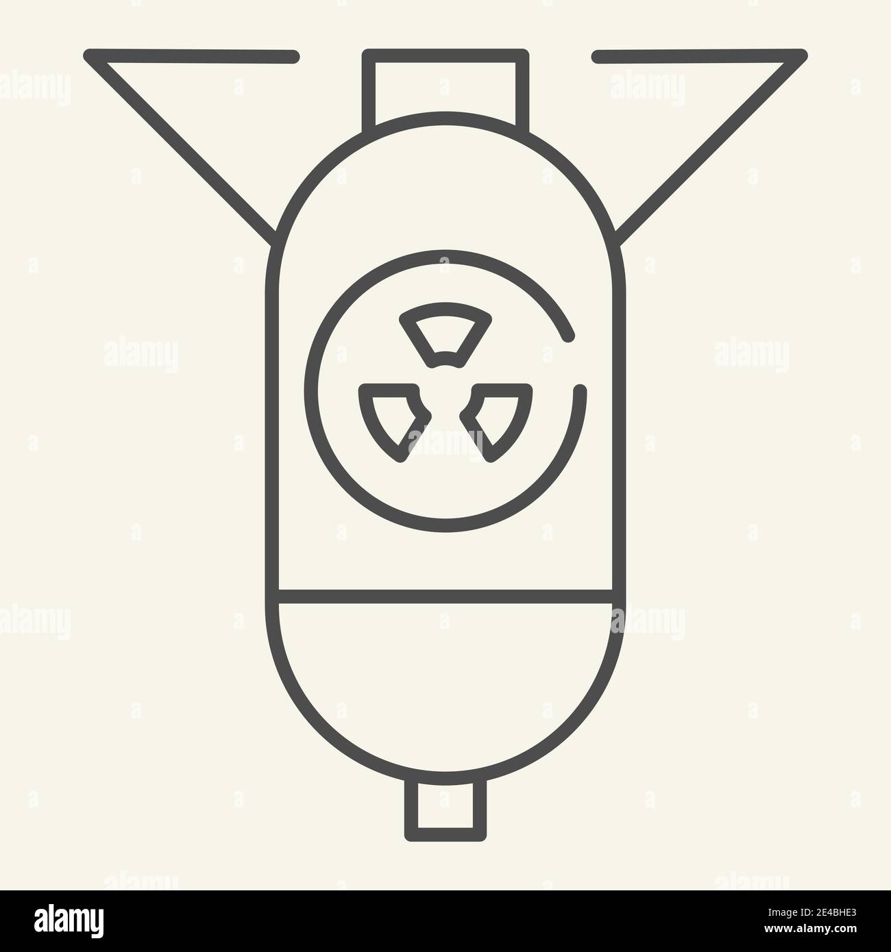 Nuclear warhead thin line icon. Atomic bomb vector illustration ...