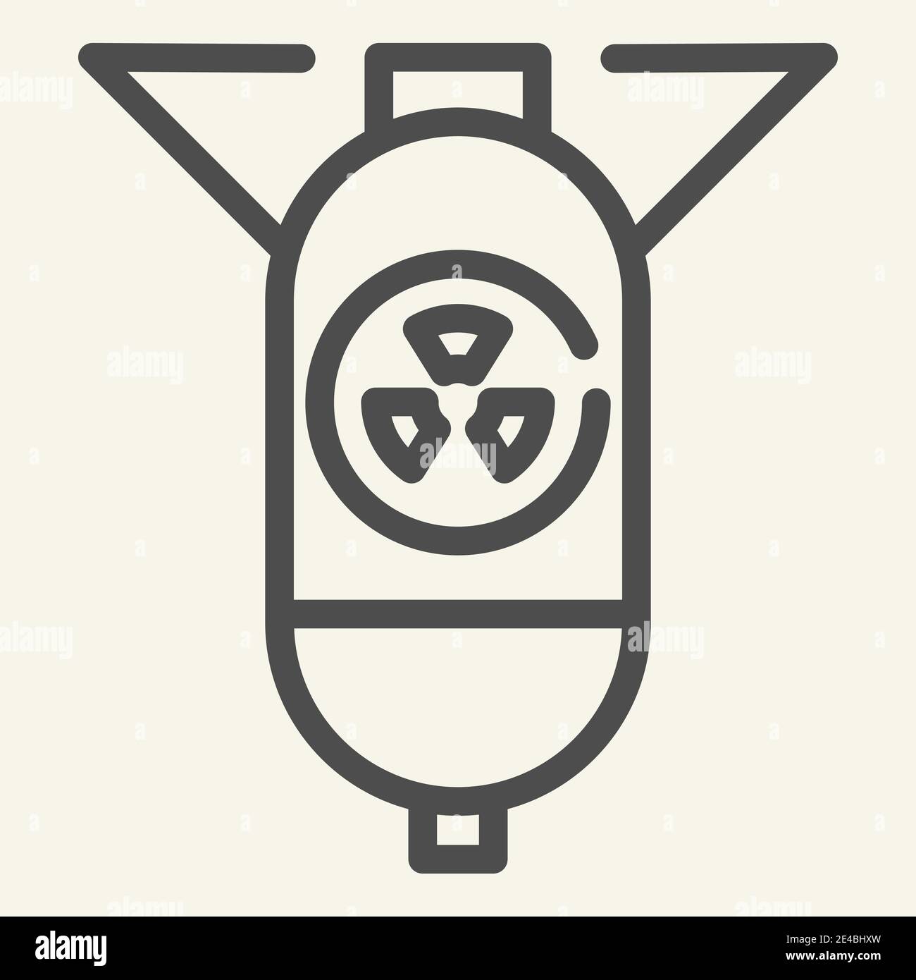 Nuclear warhead line icon. Atomic bomb vector illustration isolated on ...