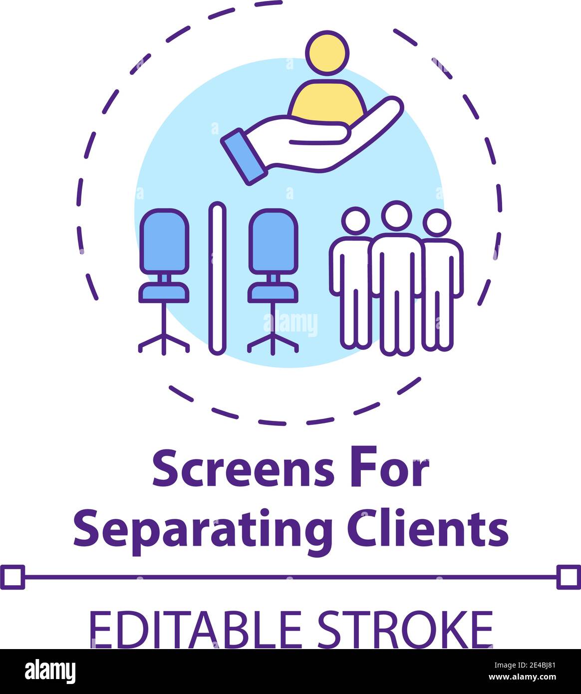 Screens for separating clients concept icon Stock Vector Image & Art ...