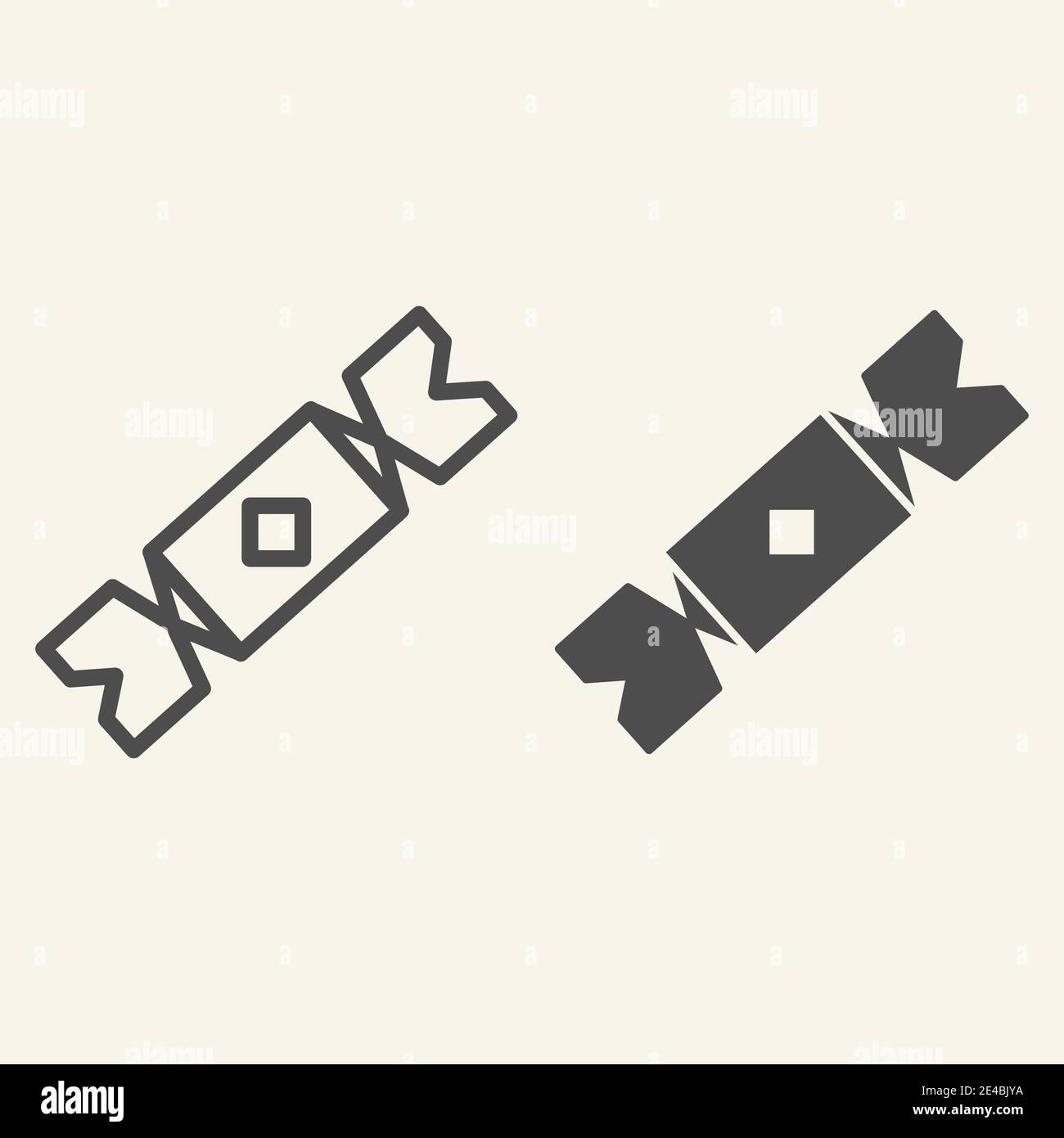 Candy line and solid icon. Wrapped caramel candy outline style ...