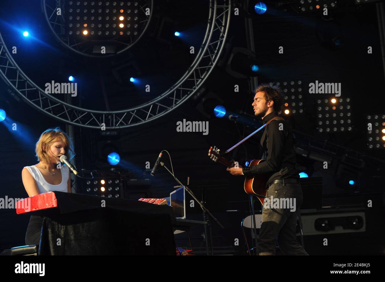 Band group 'Cocoon' performs live in c oncert during the annual 'Fete ...