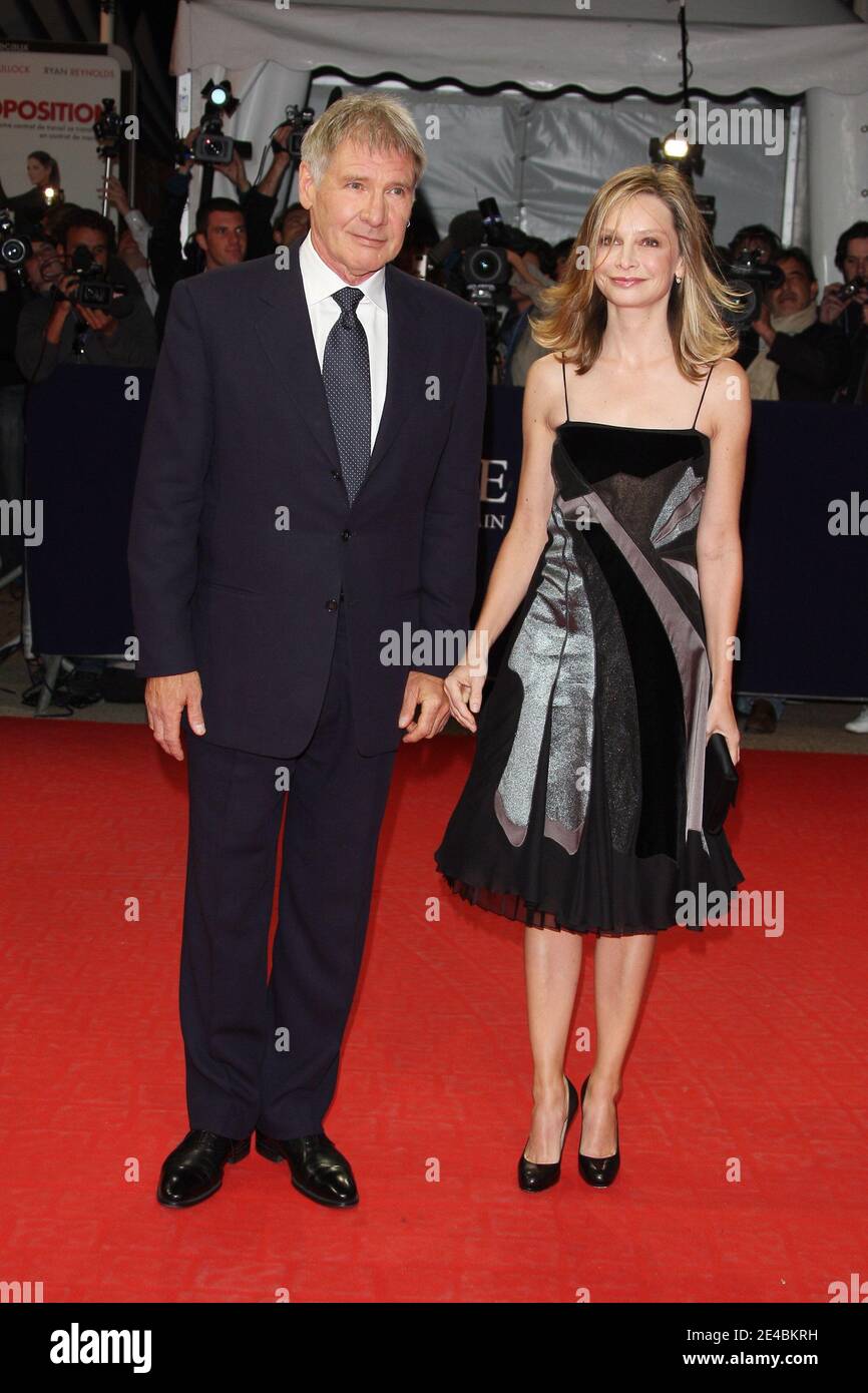 Harrison Ford and partner Calista Flockhart pose at the Centre ...