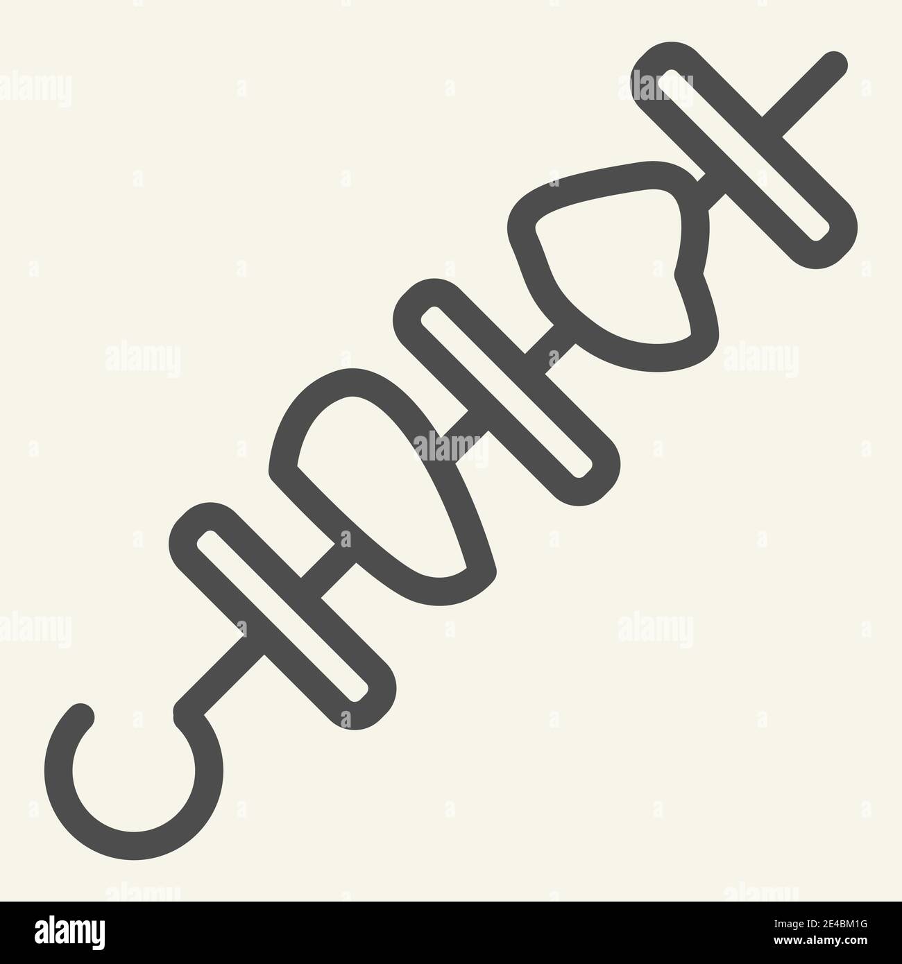 Shish kebab line icon. Shashlik vector illustration isolated on white ...