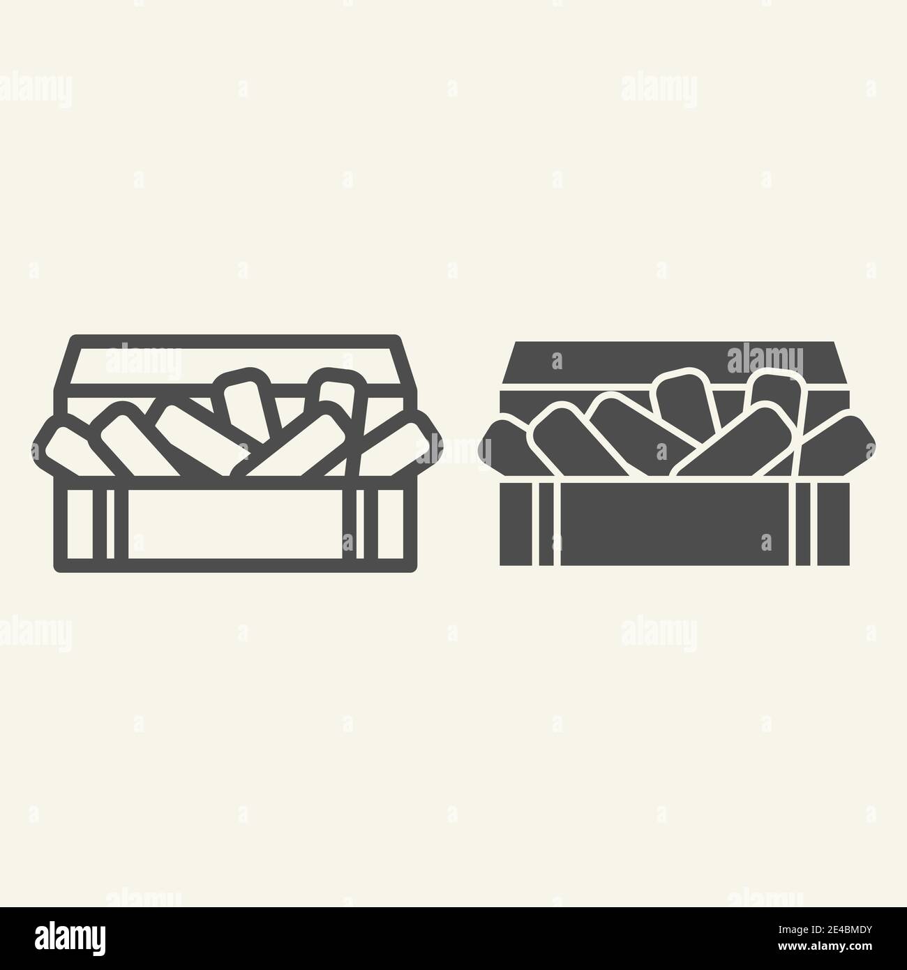 White line chicken nuggets icon hi-res stock photography and images - Alamy