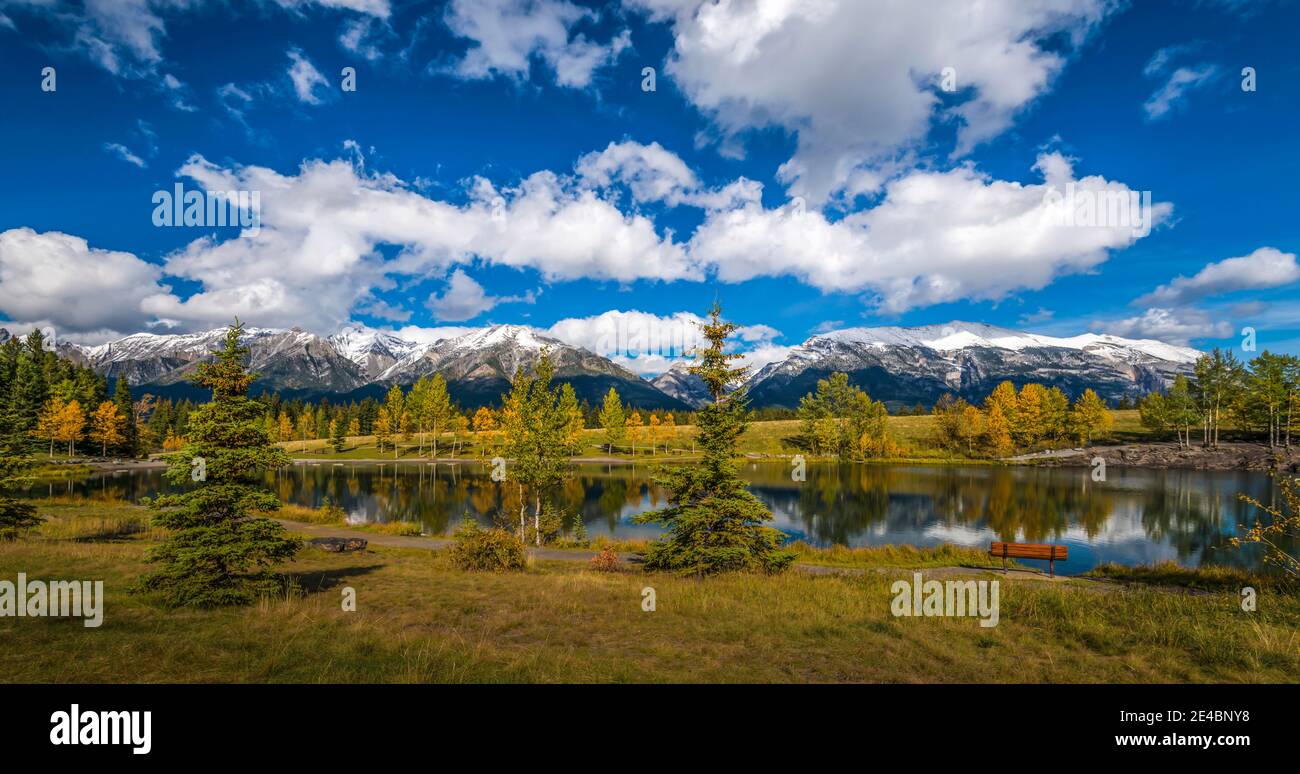 View of the Quarry Lake Recreation Area, Grotto Lake, Grotto Mountain ...