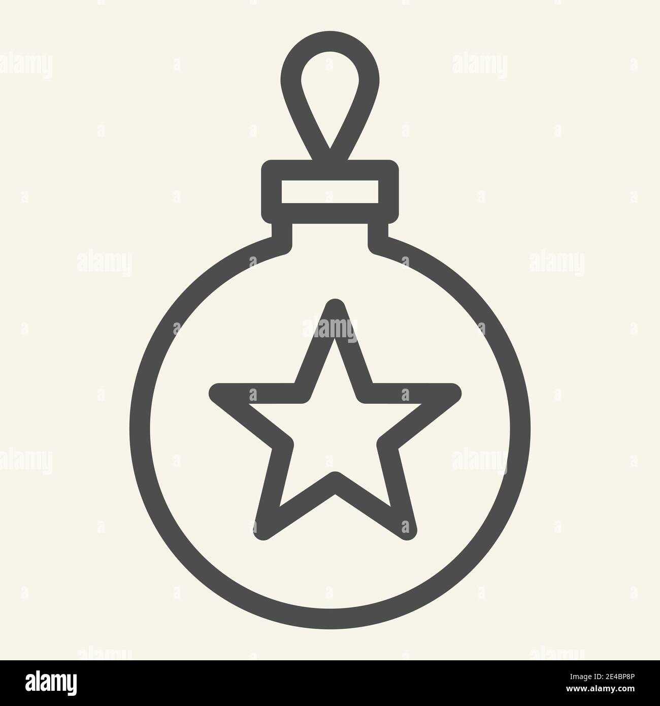 Christmas tree toy line icon. Christmas ball outline style pictogram on ...