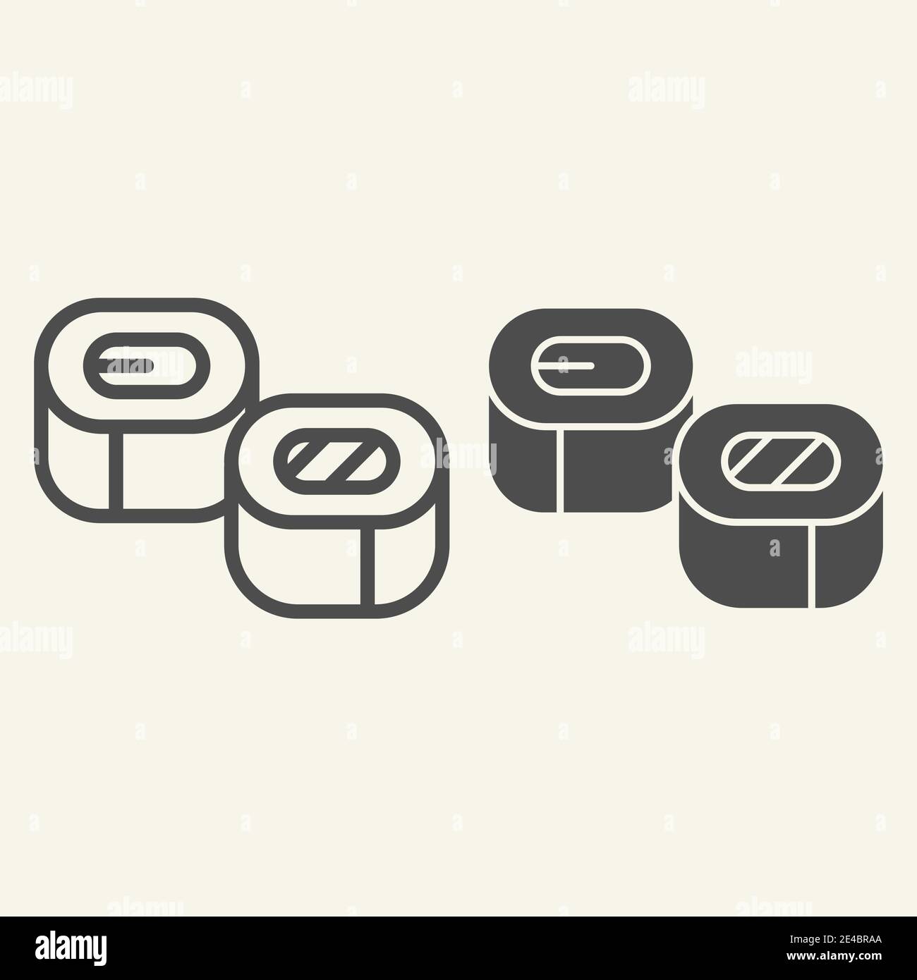Sushi line and glyph icon. Asian cuisine vector illustration isolated ...