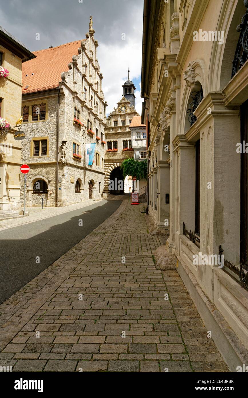 Historic town center in Marktbreit am Main, Kitzingen district, Lower ...