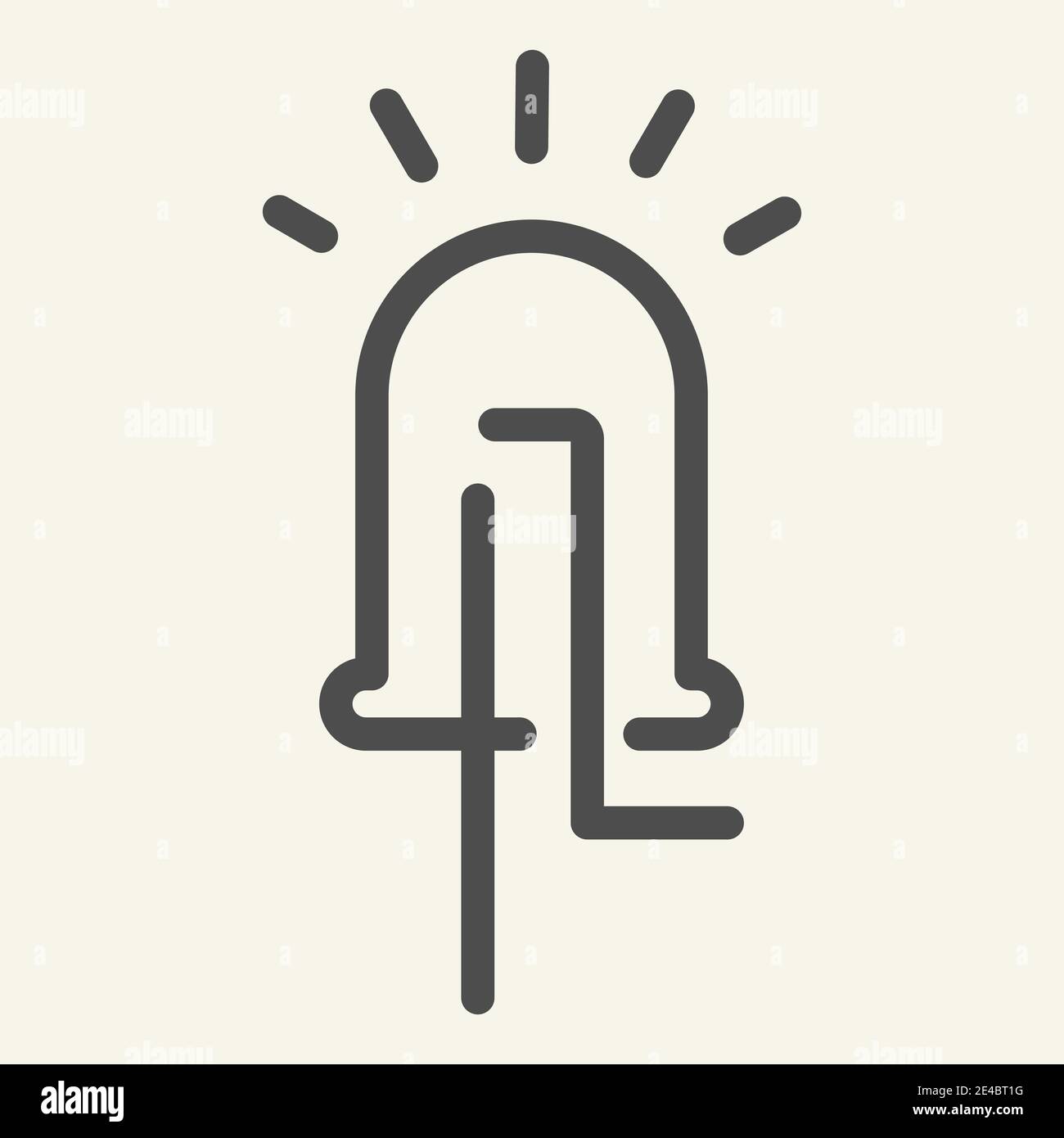 Light emitting diode line icon. Led vector illustration isolated on white. Electric technology ...