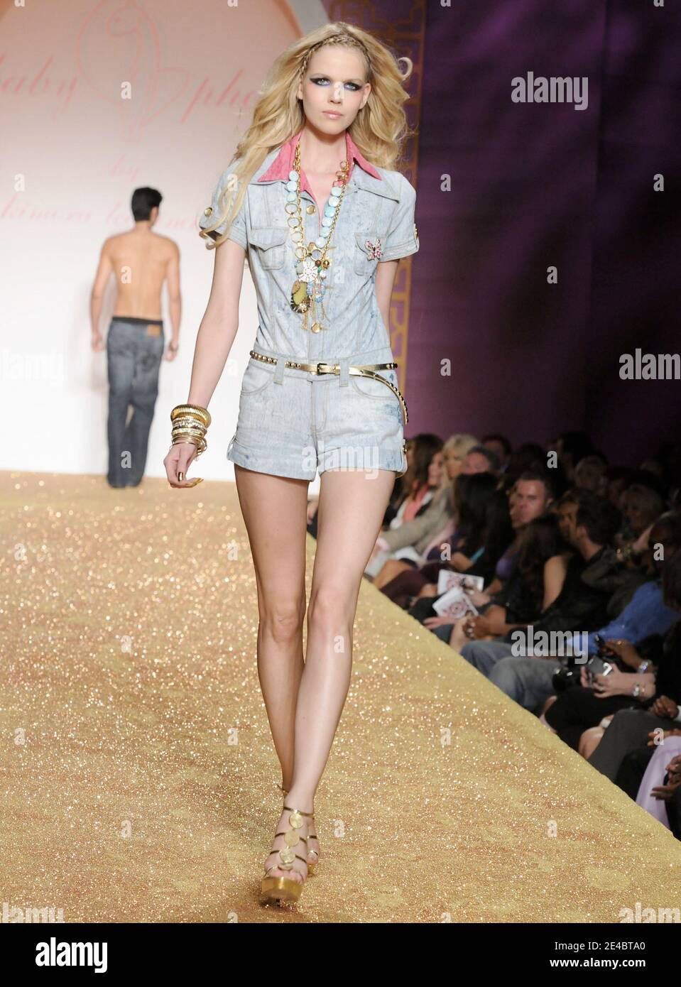 Model on the runway during the Baby Phat Spring 2010 Collection during ...