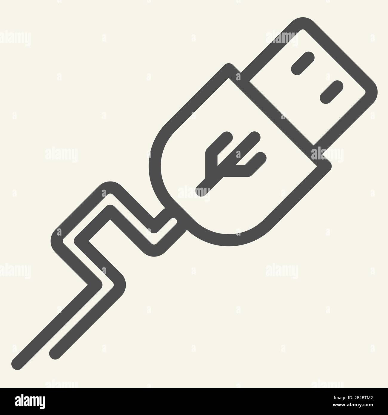 USB line icon. Transfer vector illustration isolated on white. Cord ...