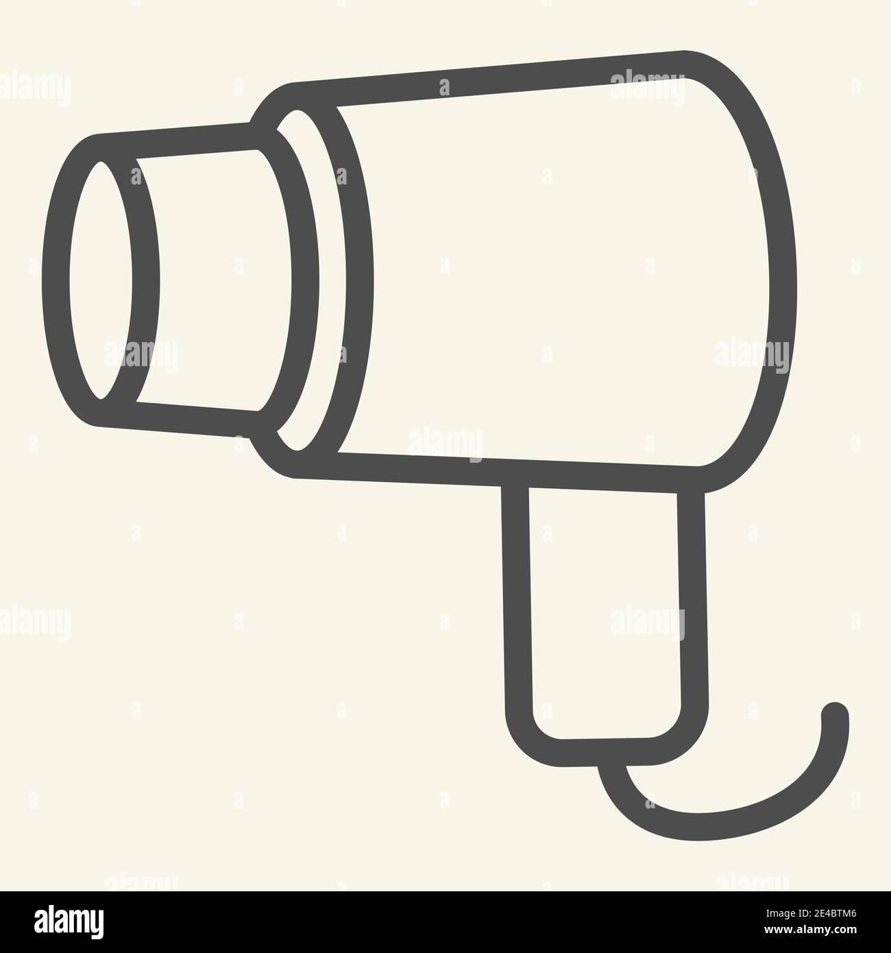 Hair dryer line icon. Hairdryer or blow dryer symbol, outline style ...