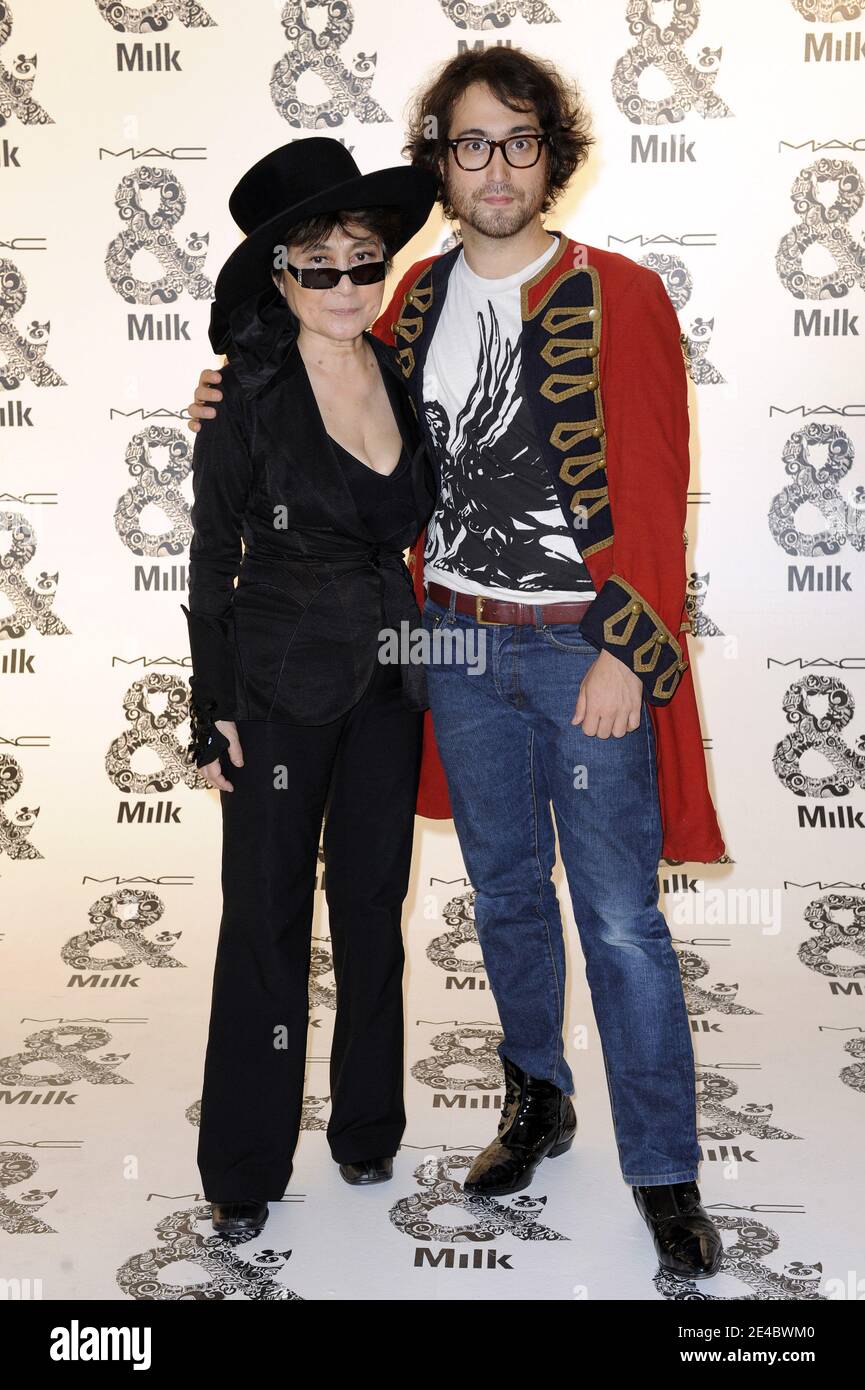 Yoko Ono and Sean Lennon attend the ThreeASFOUR Spring/summer 2010 ...