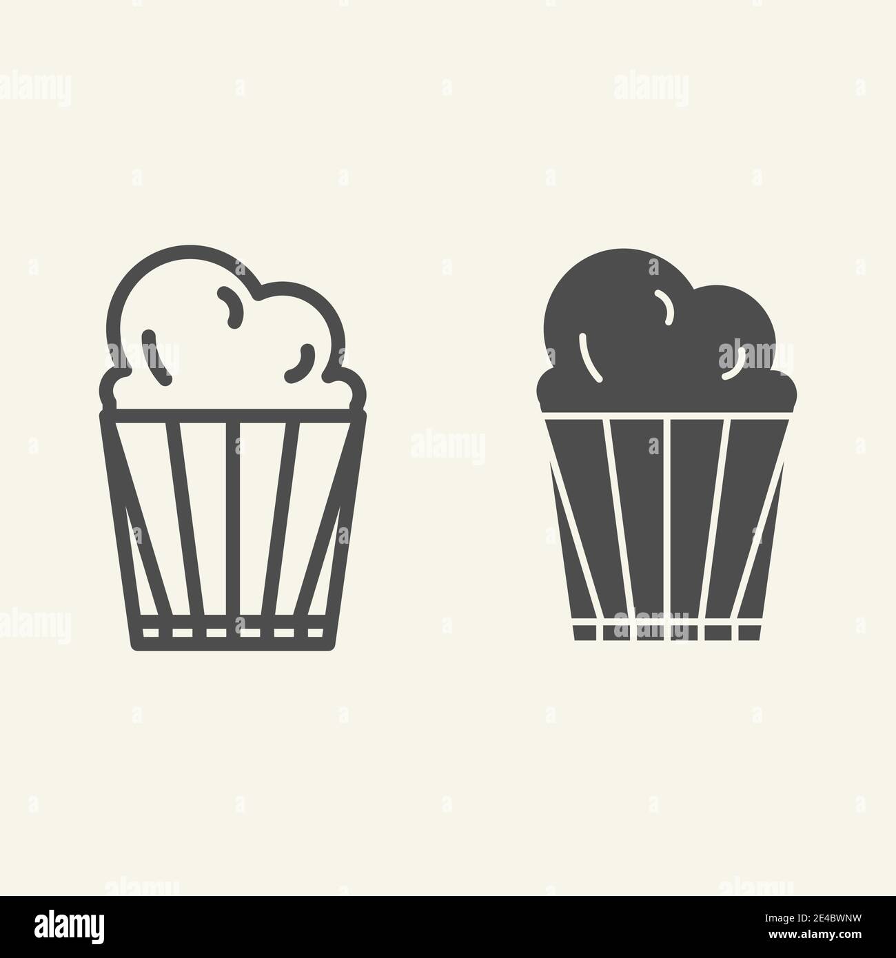 Popcorn line and glyph icon. Delicious vector illustration isolated on ...