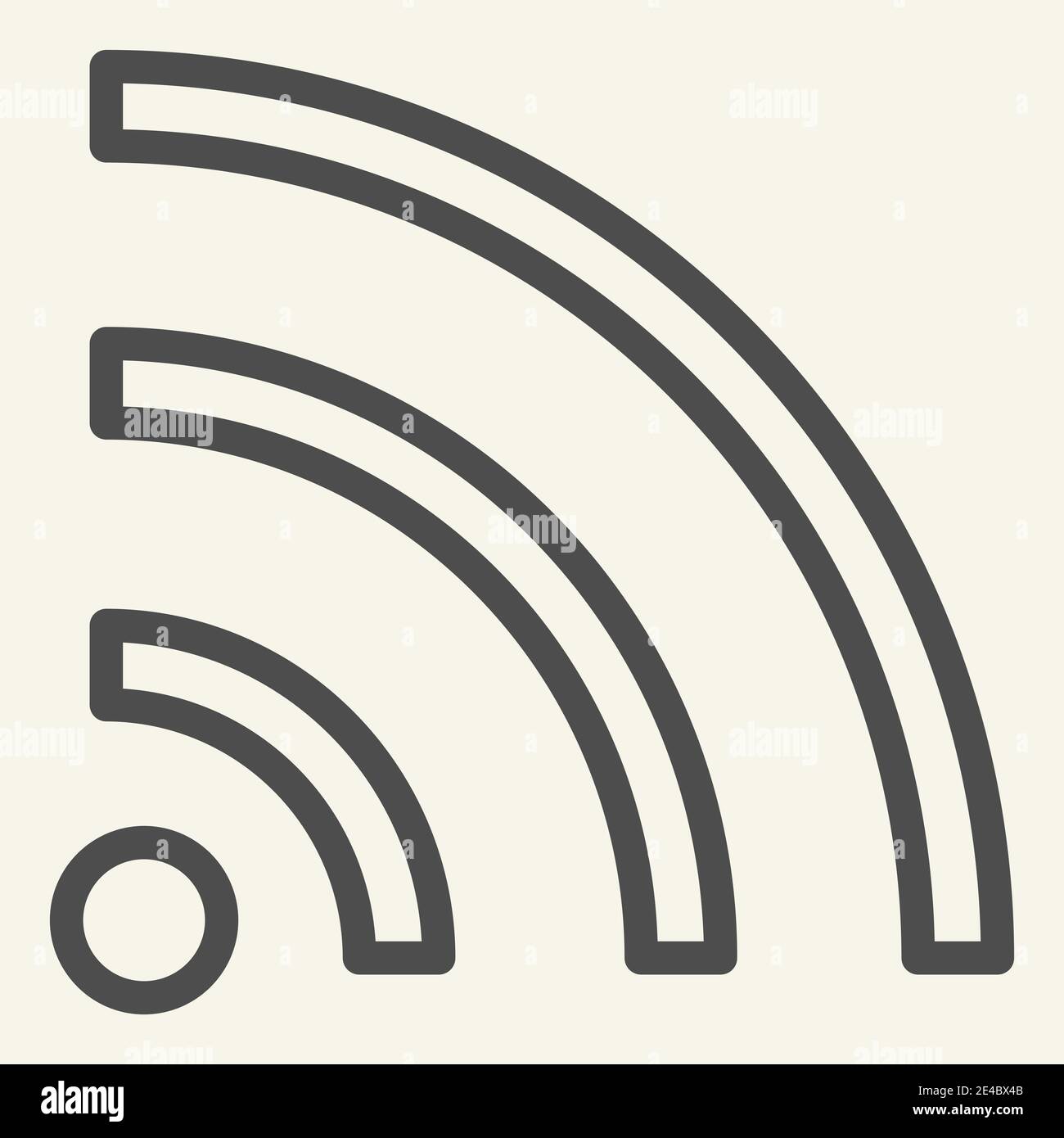 Wi-fi signal line icon. Internet vector illustration isolated on white. Wireless network outline ...