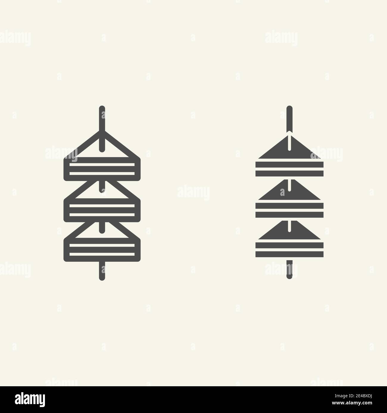 Tapas line and glyph icon. Canape vector illustration isolated on white ...