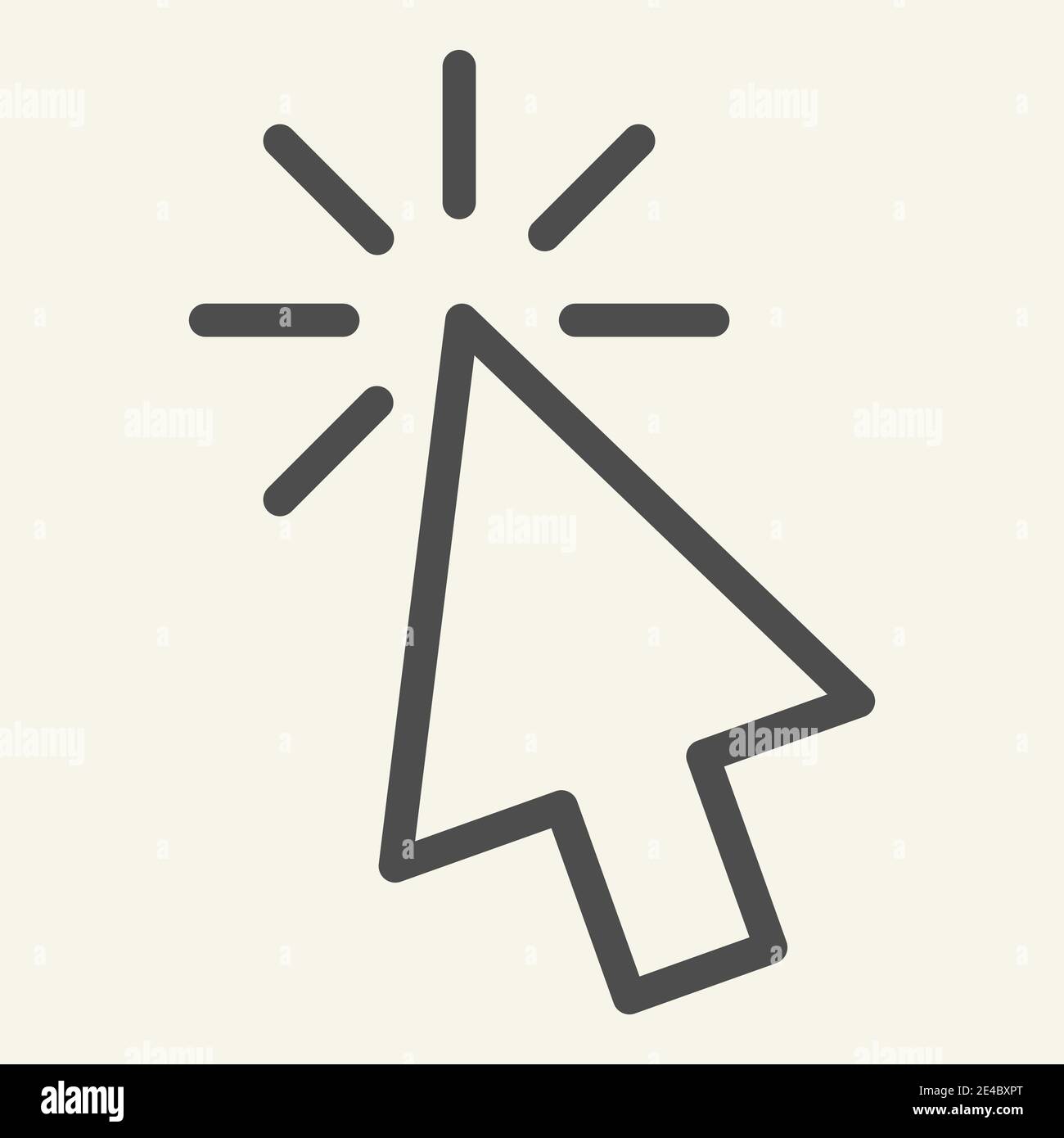 Pointer line icon. Mouse cursor vector illustration isolated on white ...