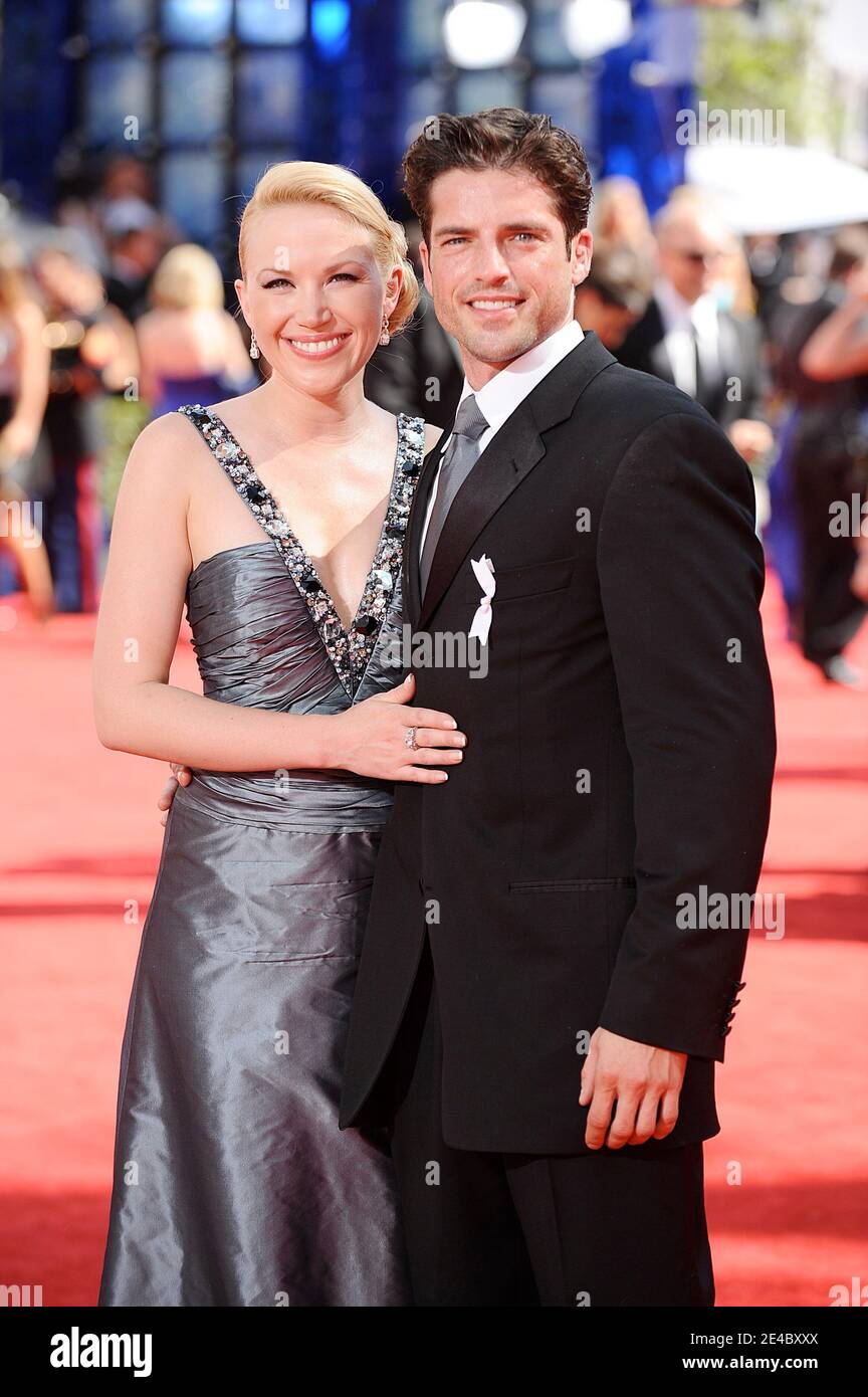 Adrienne Frantz and Scott Bailey arriving at the 61st Annual Primetime ...